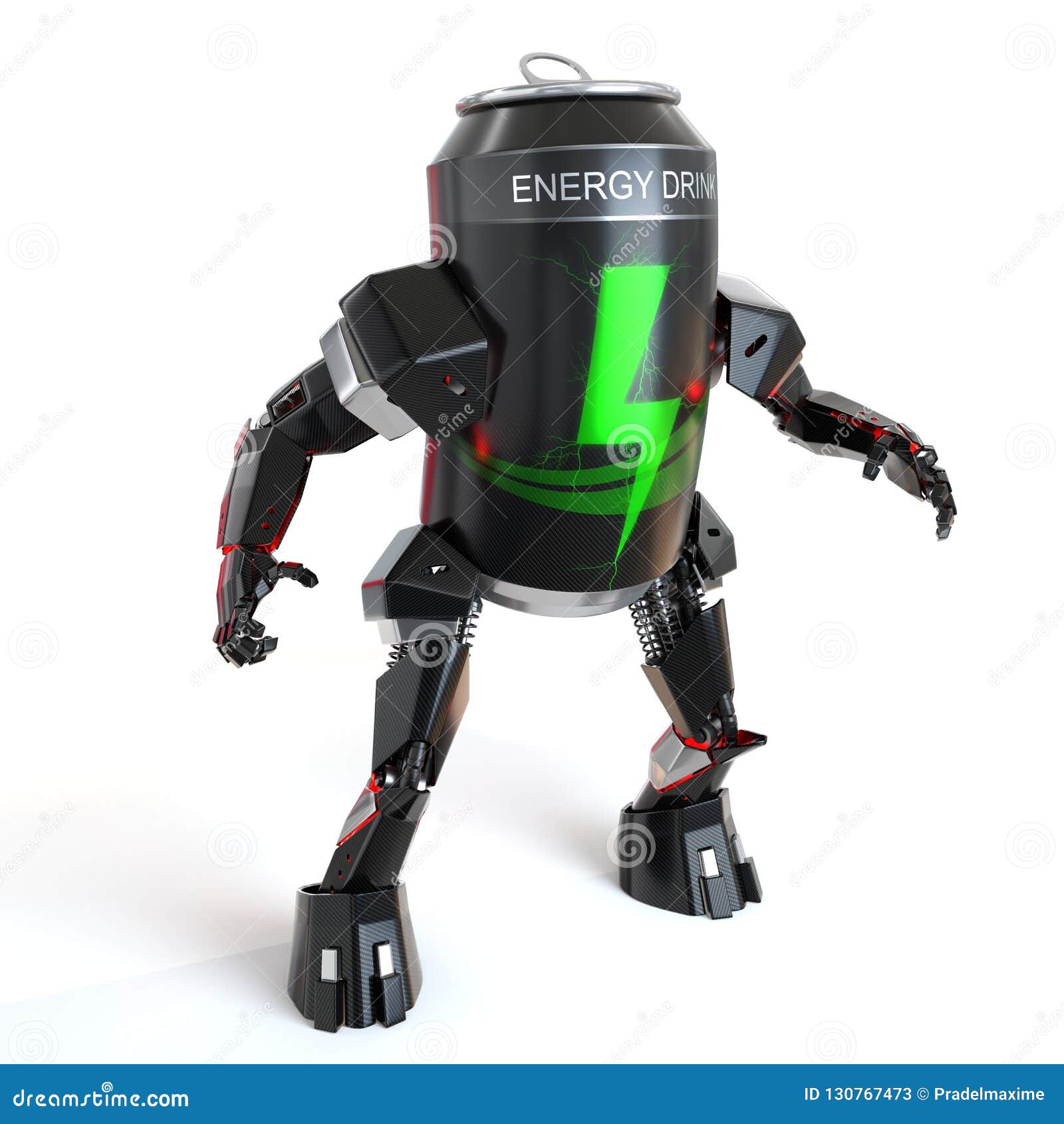 Energy drink can robot stock illustration. Illustration of profile ...