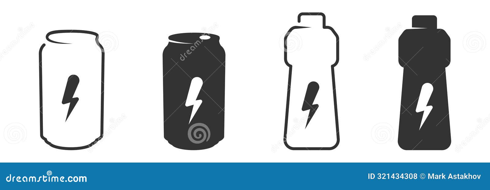 Energy Drink Icons. Energy Drink Can Stock Vector - Illustration of ...