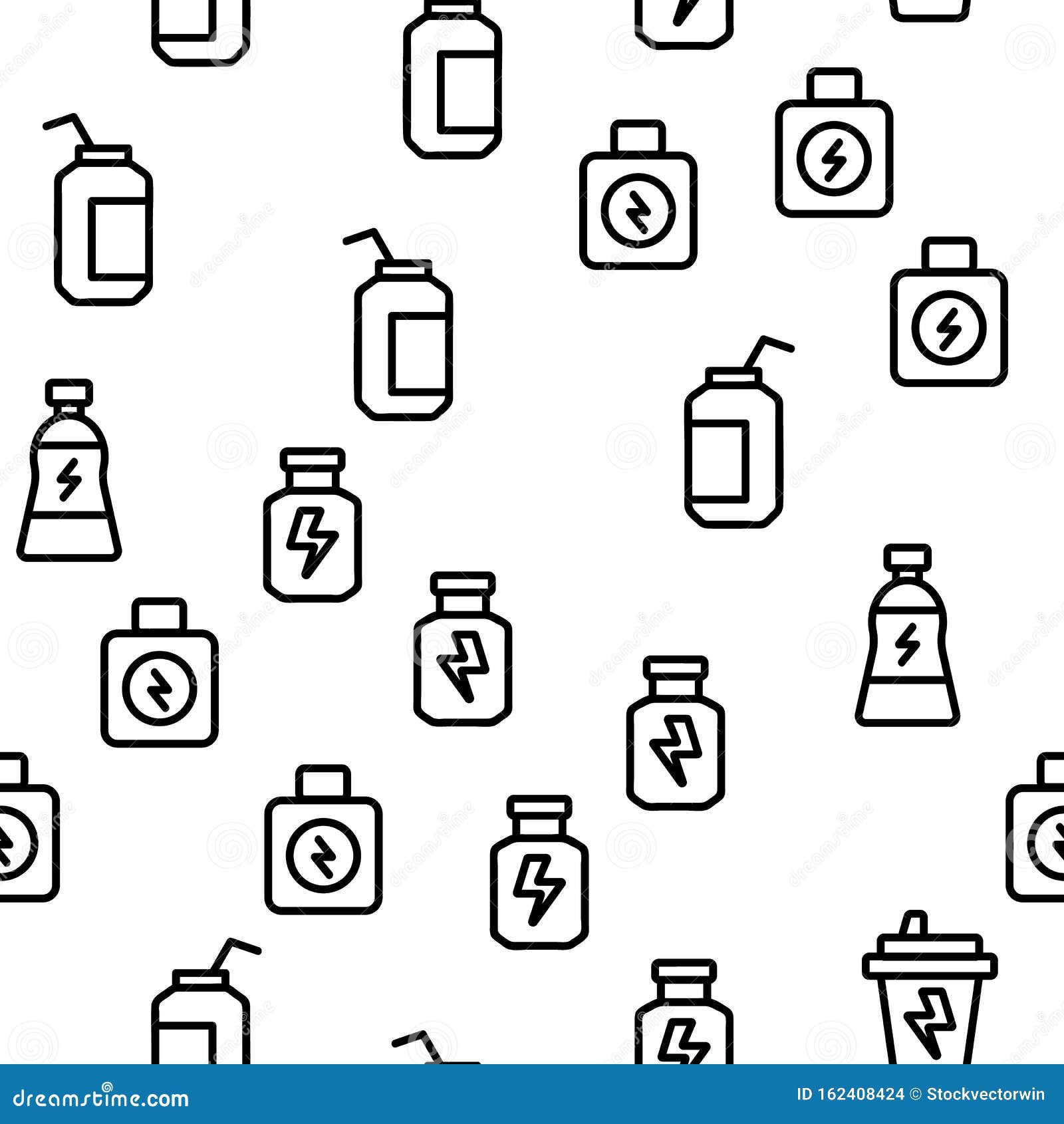 Energy Drink Vector Seamless Pattern Stock Vector - Illustration of ...
