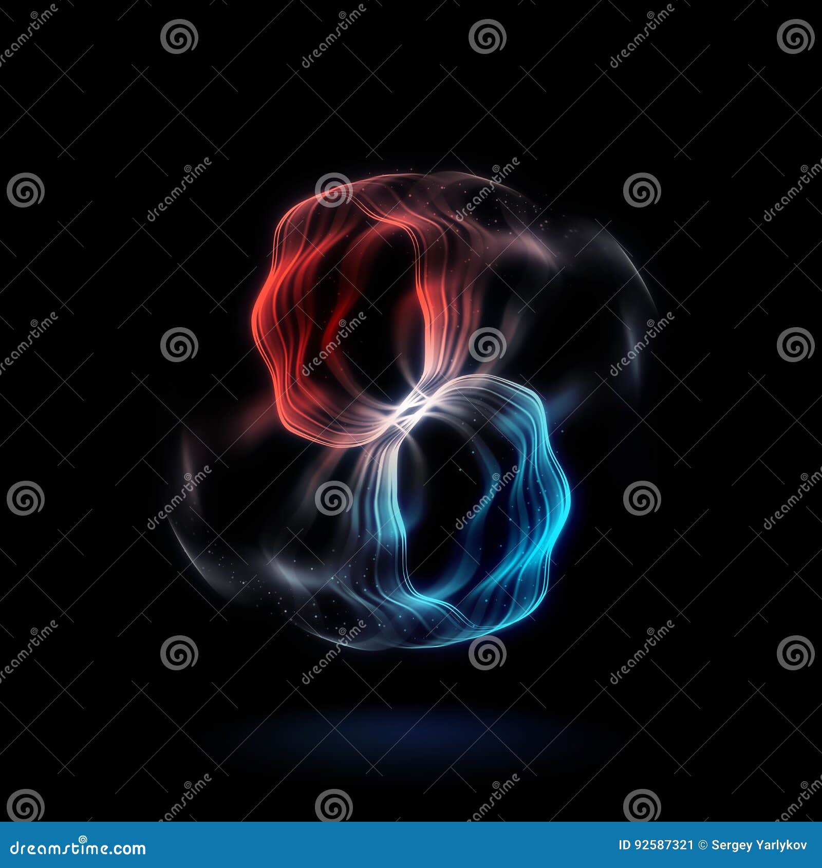 Energy Effect - Abstract Red and Blue Smoke Circles - Neon Glowing ...