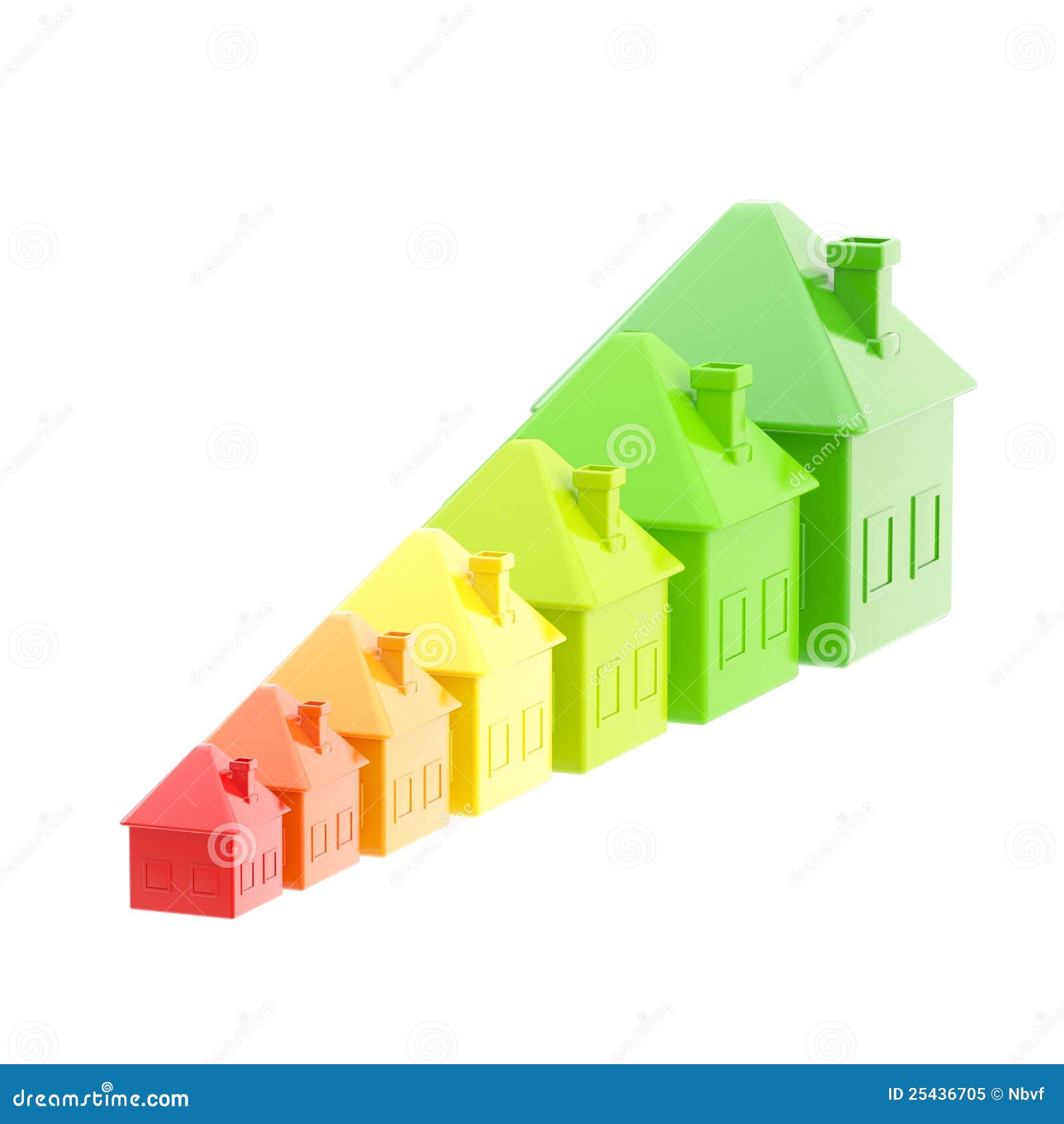 Energy Efficiency As a House Bar Graph Stock Illustration ...