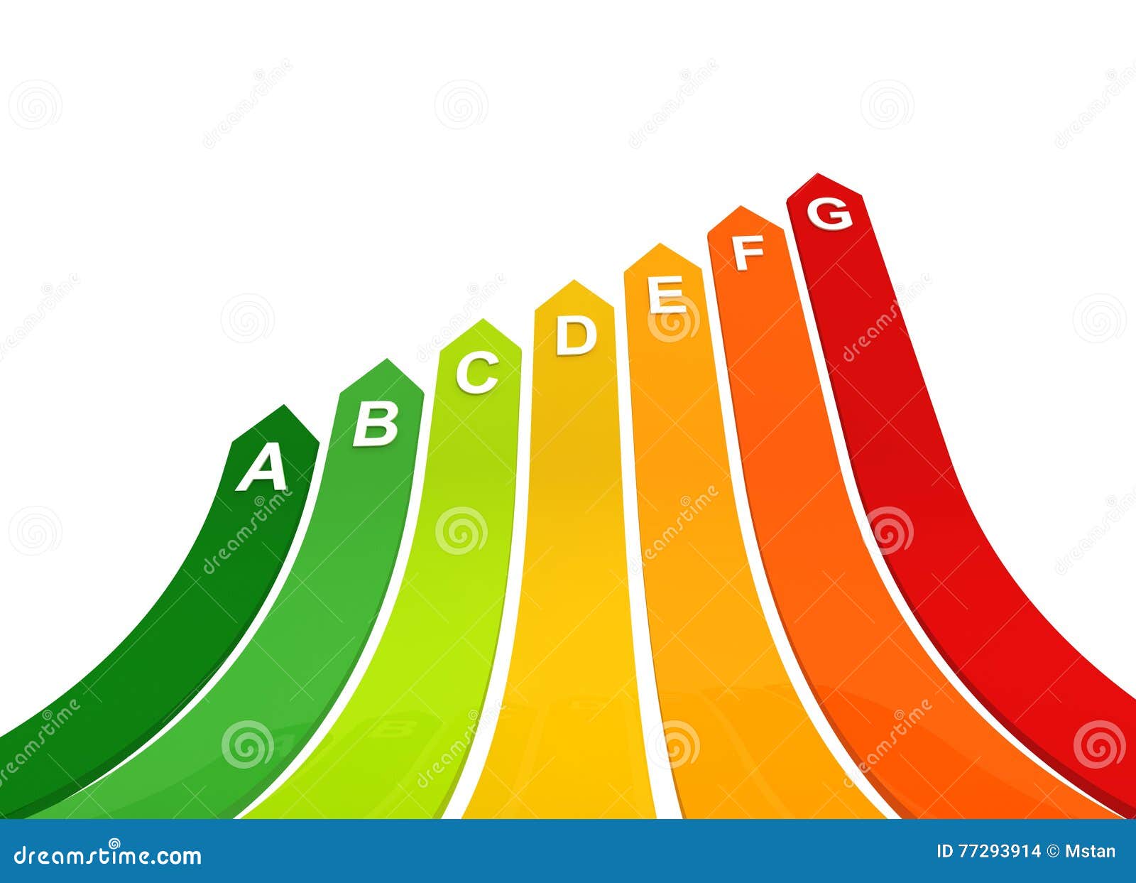 Energy Efficiency Bar Chart Concept 3d Illustration Stock Illustration ...