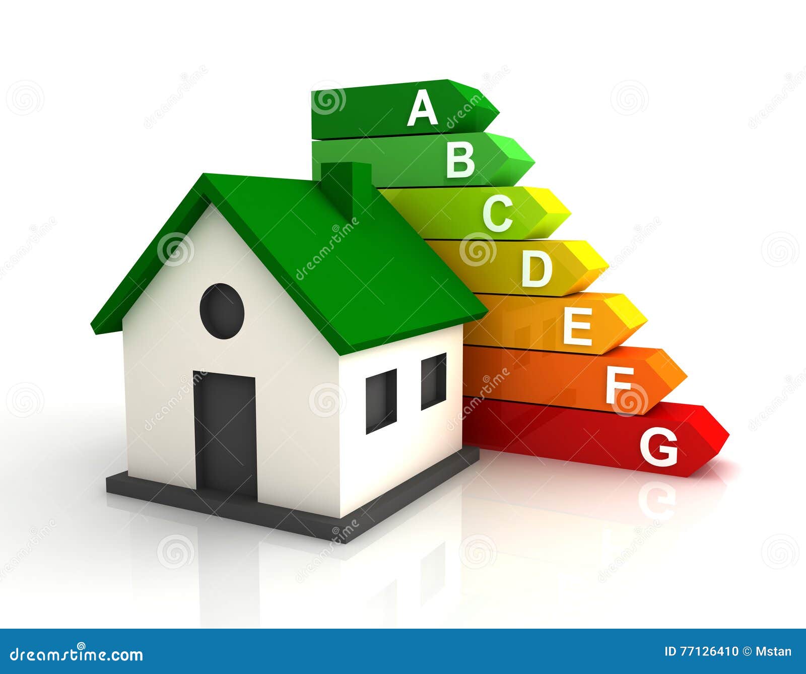 Energy Efficiency Bar Chart 3d Illustration Stock Illustration ...