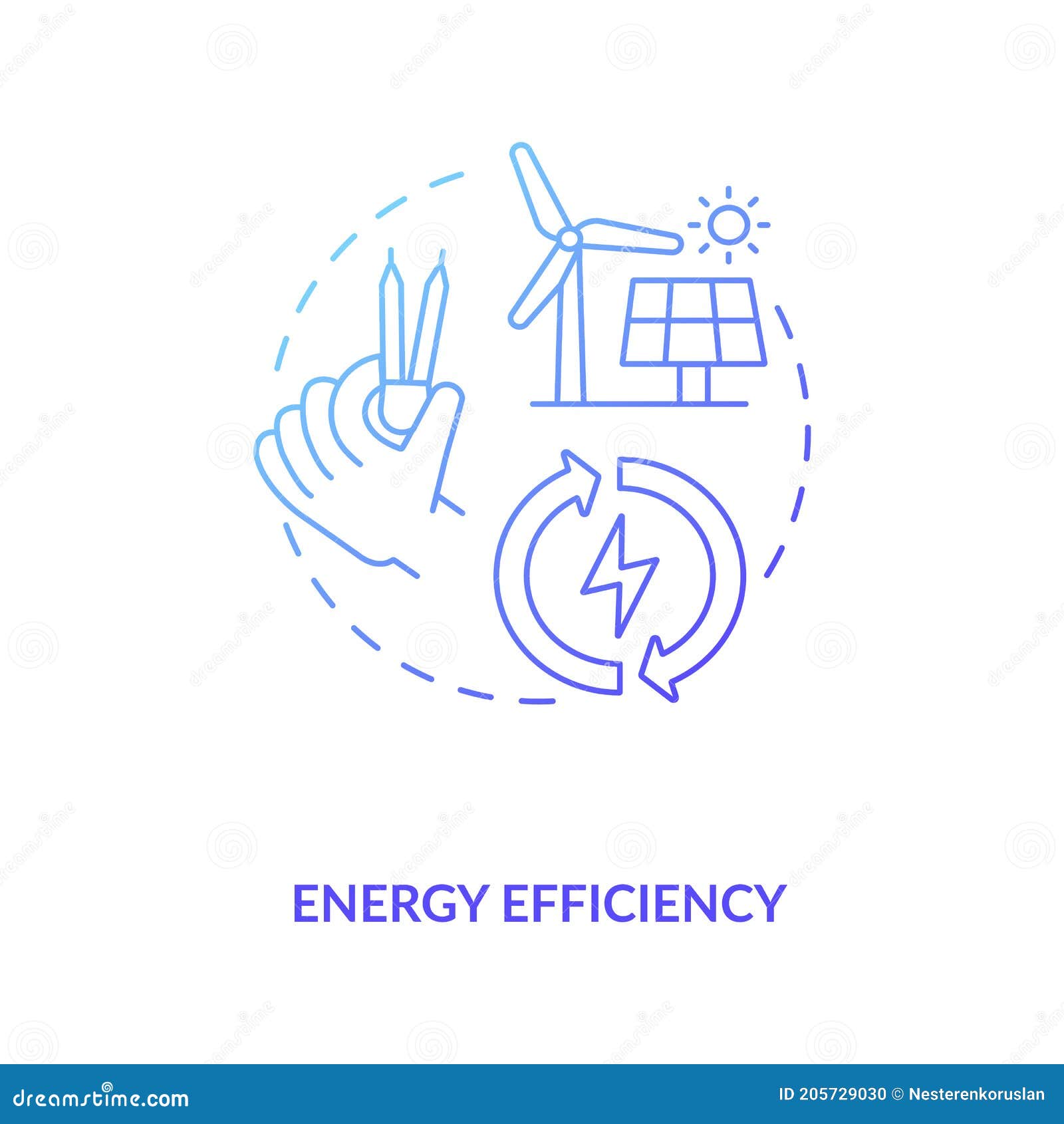 Energy Efficiency Blue Gradient Concept Icon Stock Vector ...