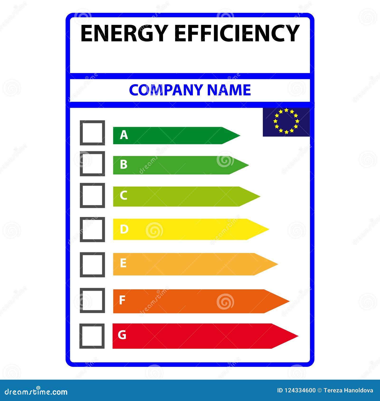 Energy Efficiency Card To Indicate Appropriate Class Stock Vector ...