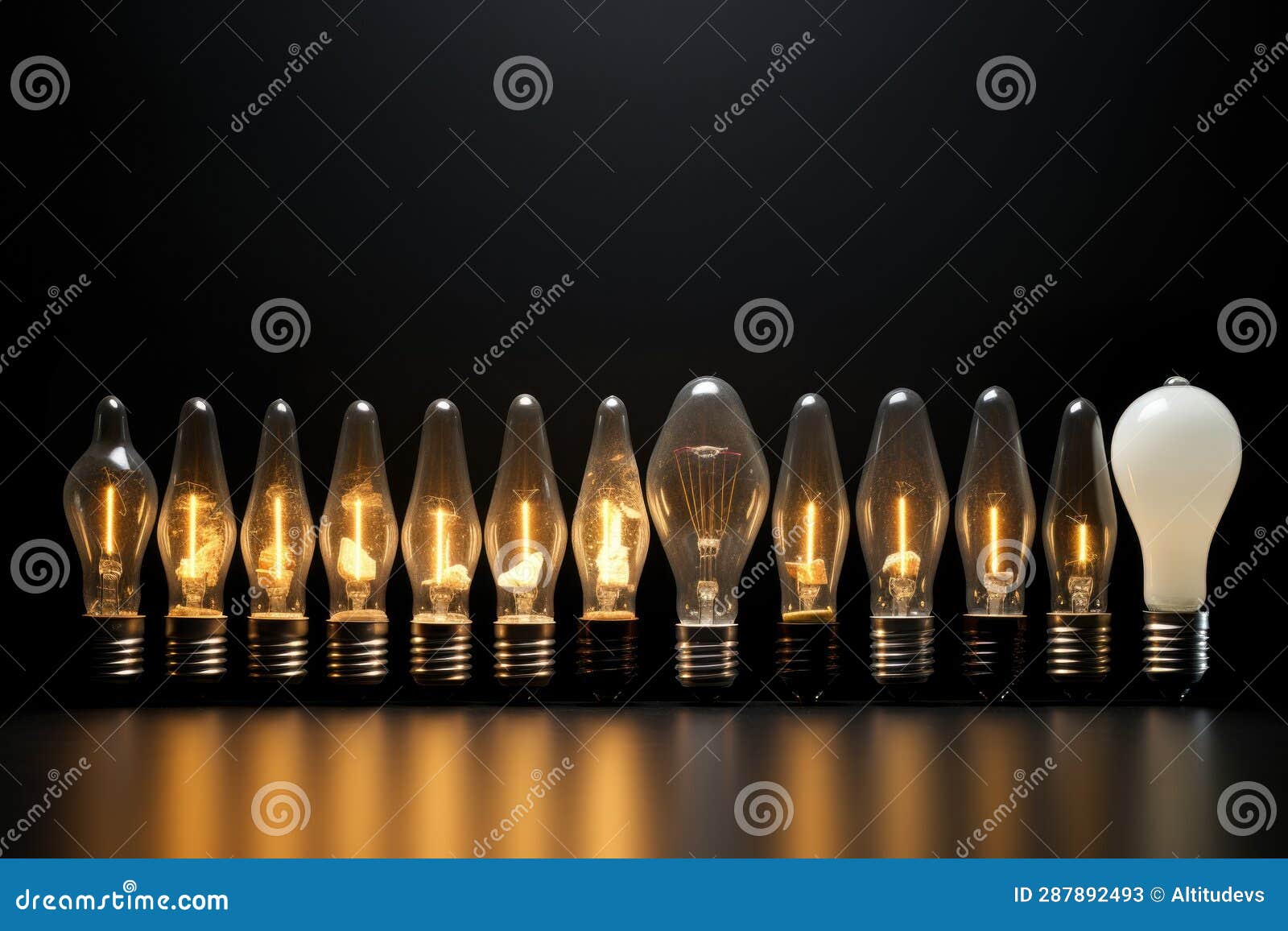 Energy Efficiency Chart Comparing Different Light Bulbs Stock ...