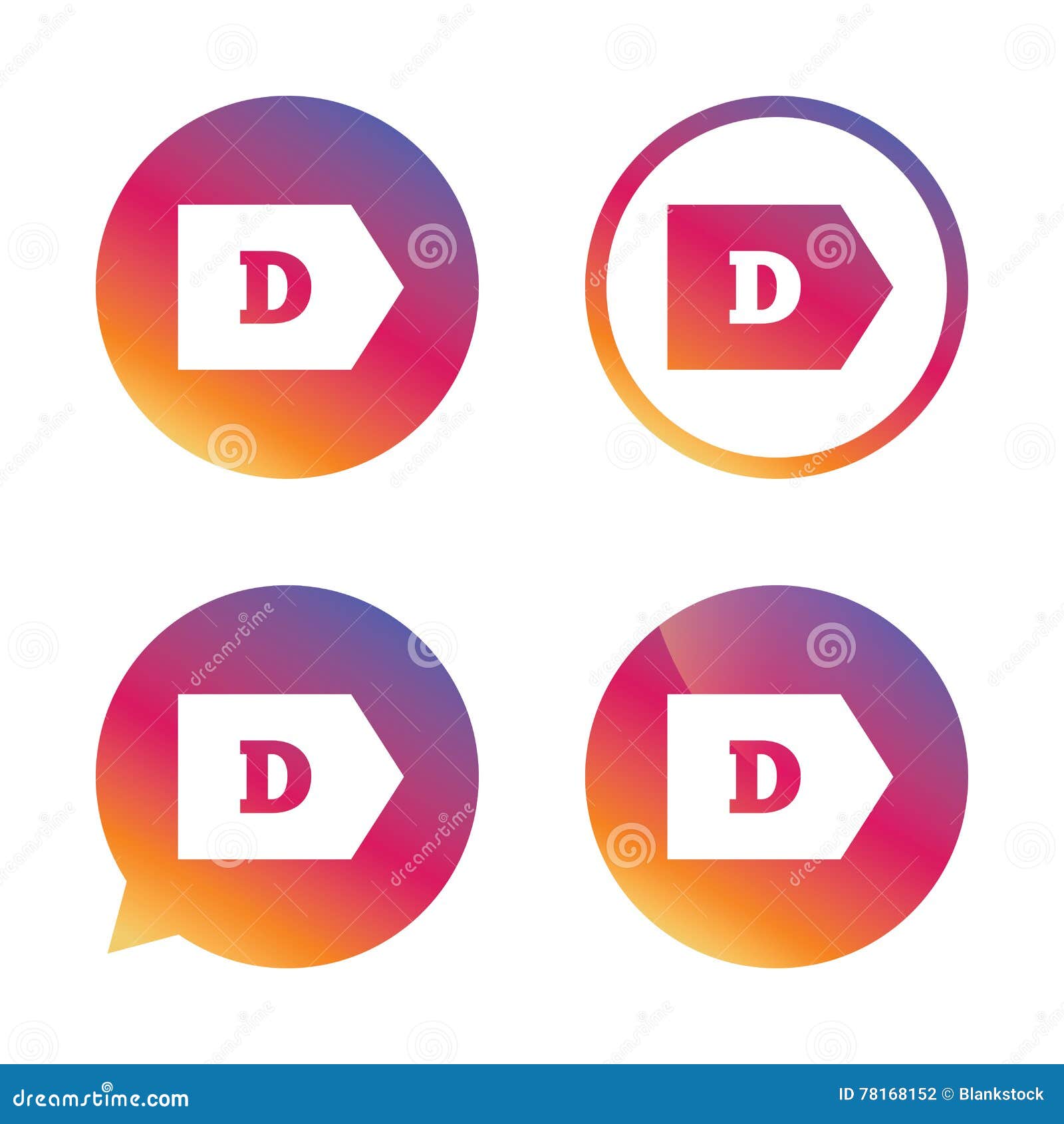 Energy Efficiency Class D. Energy Consumption. Stock Vector ...