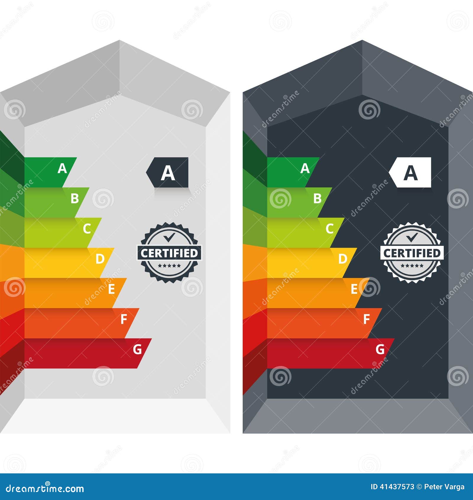 Energy Efficiency Classes Label Stock Vector - Illustration of house ...