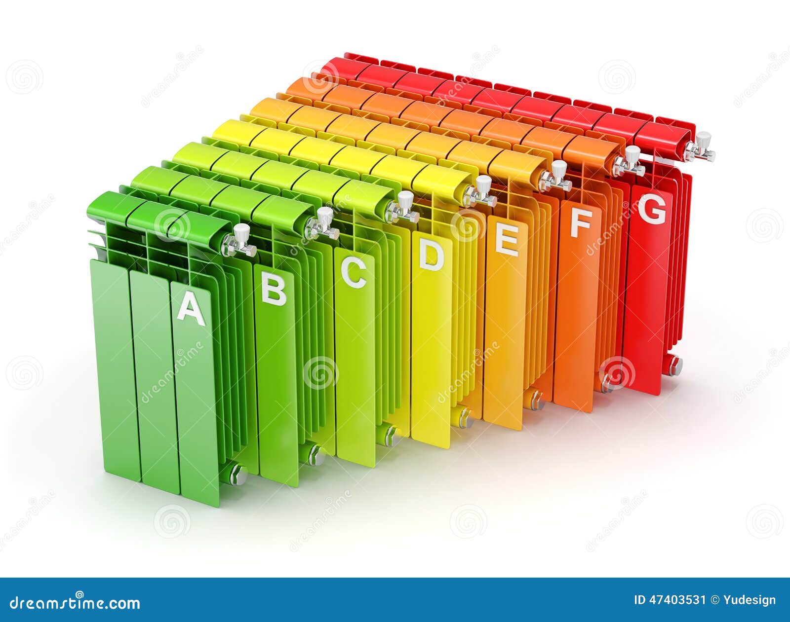 Energy Efficiency Concept with Heating Radiators Stock Illustration ...