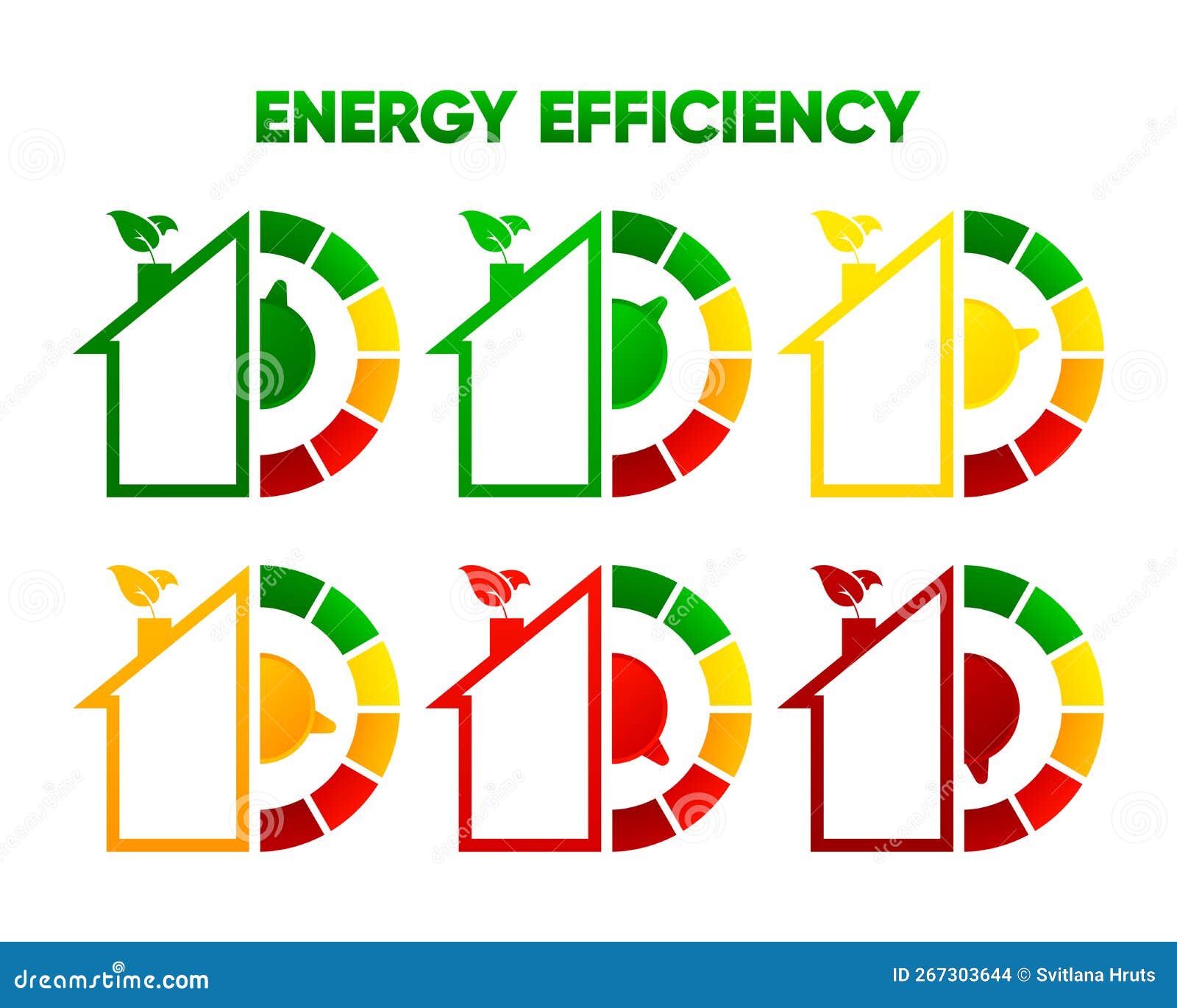 Energy Efficiency House. Concept of Energy Efficiency of Housing. Chart ...