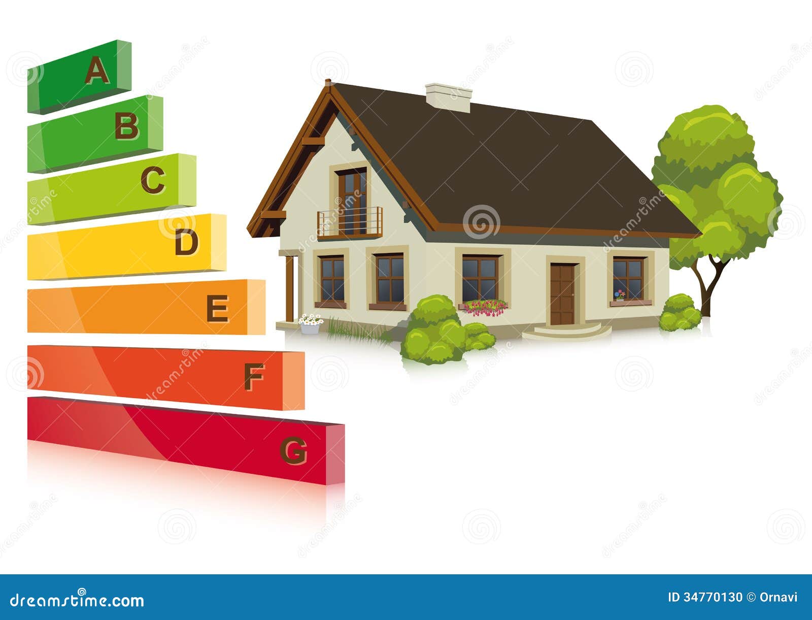 Energy Efficiency in the House Stock Illustration - Illustration of ...