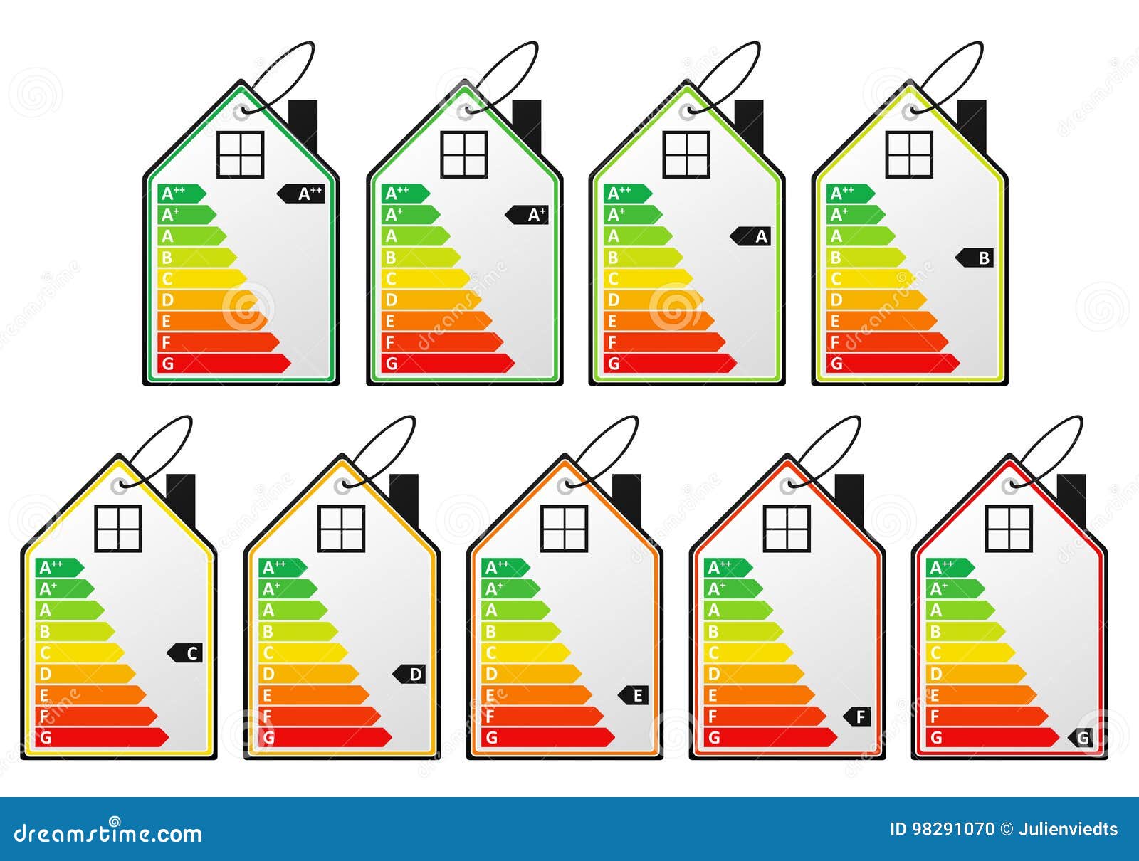 Energy efficiency labels. stock vector. Illustration of energy - 98291070
