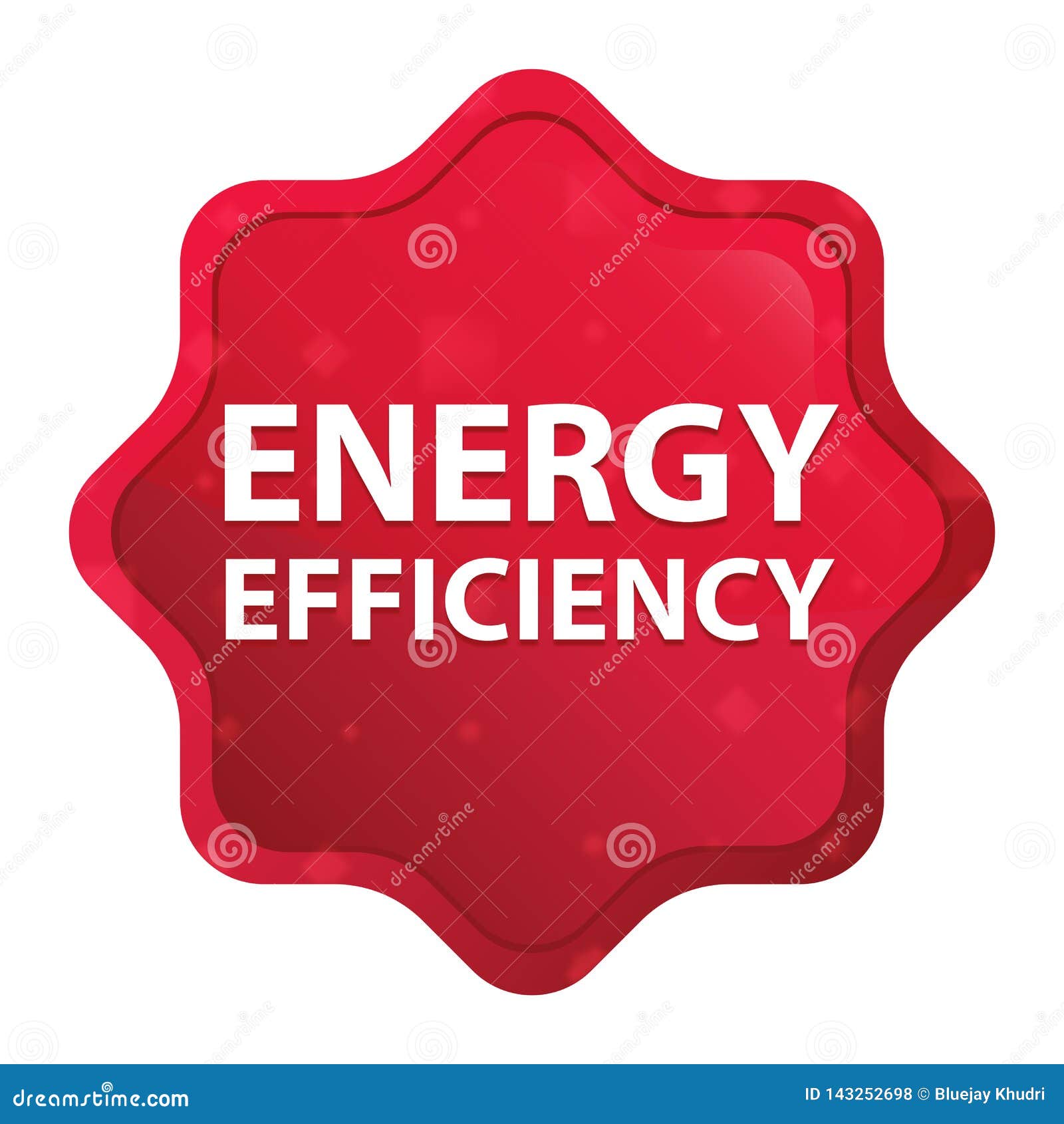 Energy Efficiency Misty Rose Red Starburst Sticker Button Stock ...