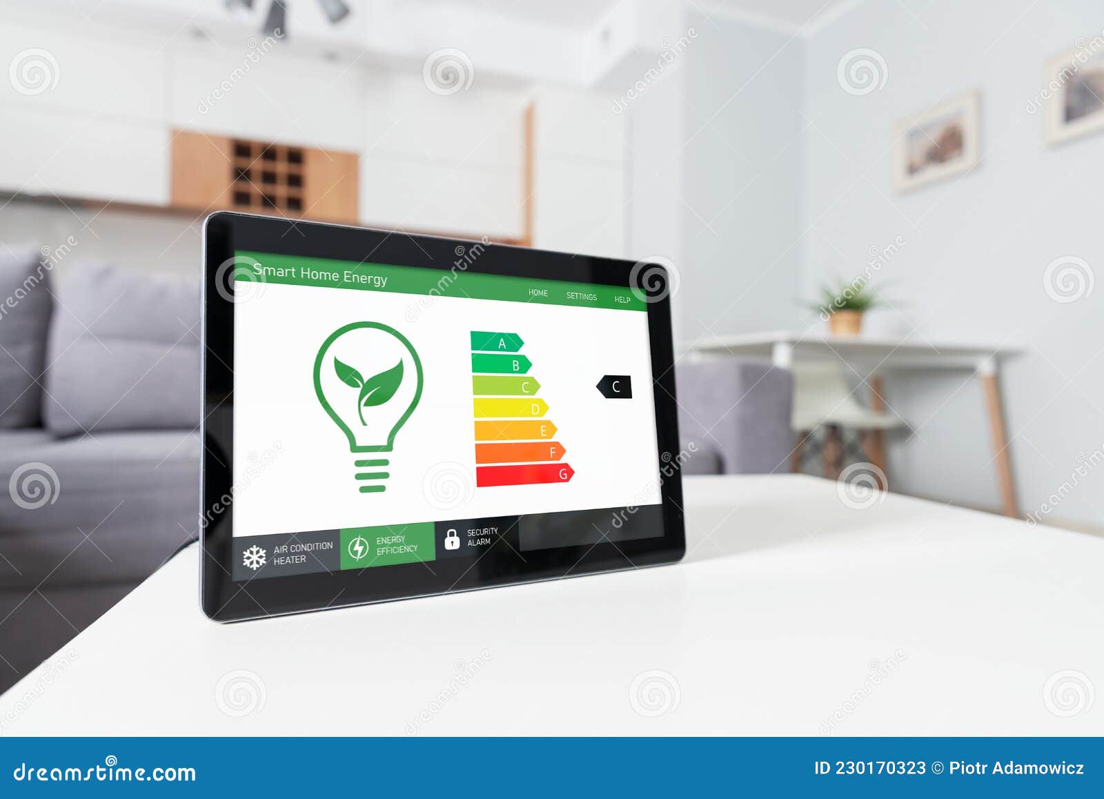 Energy Efficiency Mobile App on Screen, Eco House Stock Image - Image ...