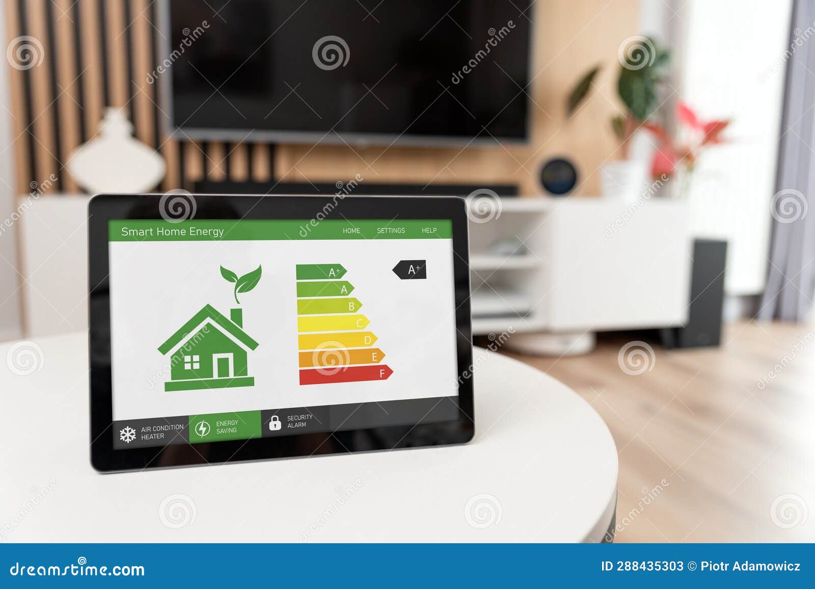 Energy Efficiency Mobile App on Screen, Eco House Stock Image - Image ...