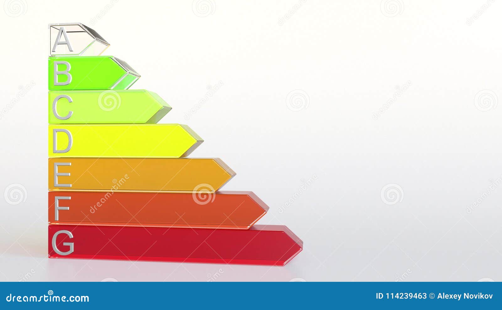 Energy Efficiency Ranking or Rating. Class B Chart 3D Rendering Stock ...