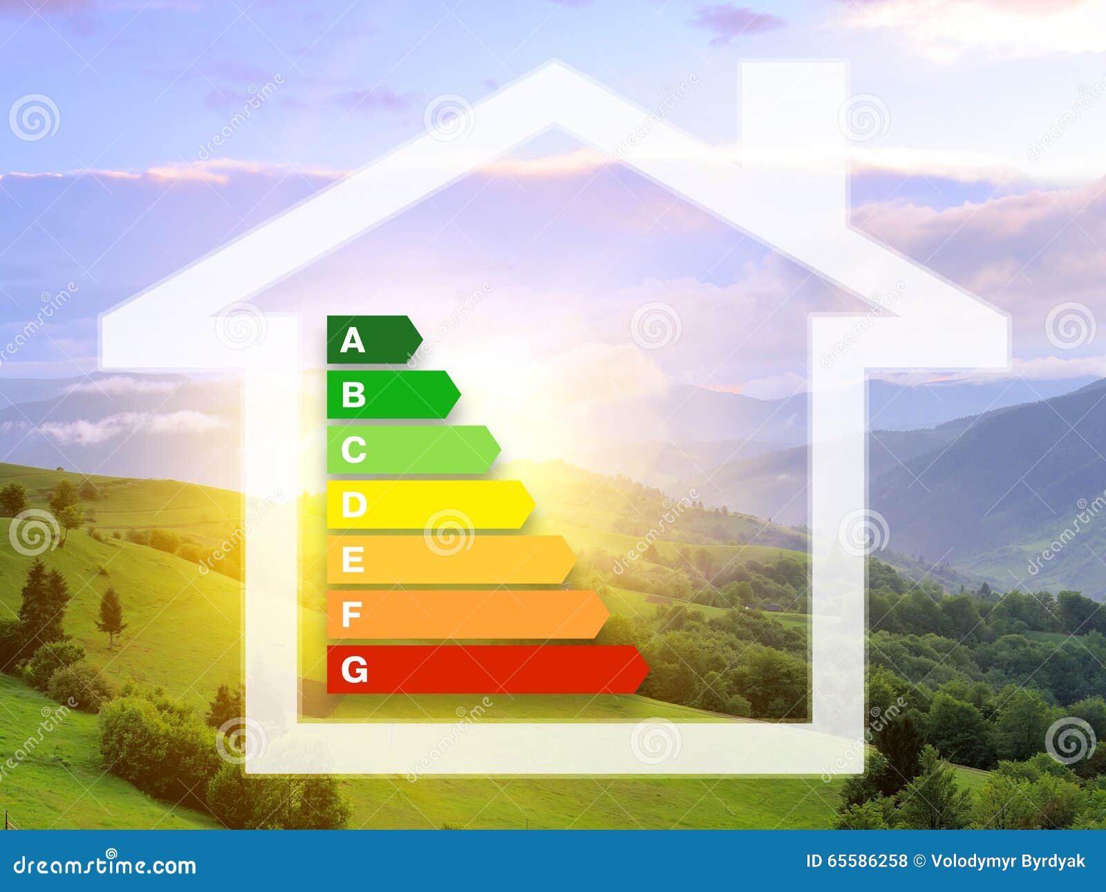 Energy Efficiency Rating Charts with House Stock Illustration ...
