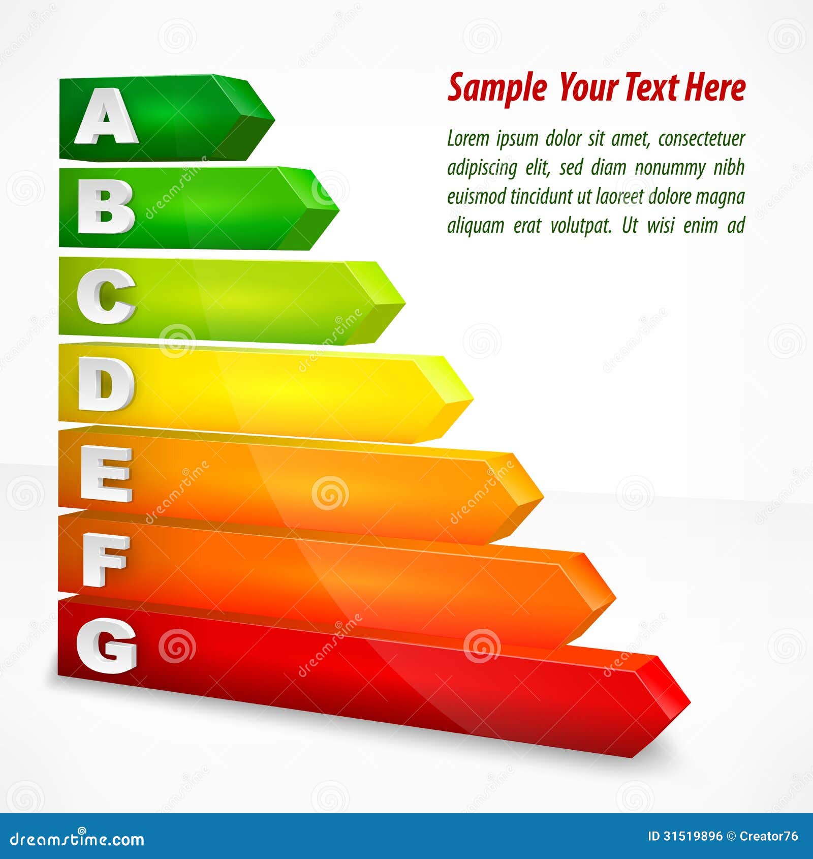Energy Efficiency Rating Color Stock Vector - Illustration of chart ...