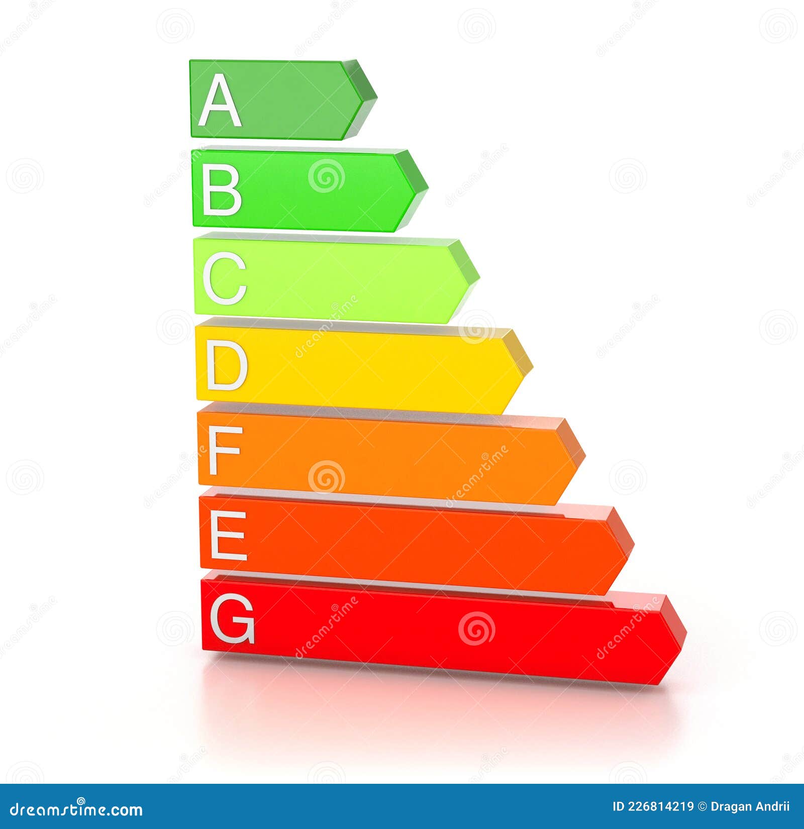 Energy Efficiency Rating. Colored Arrows Graphics. Isolated on White ...