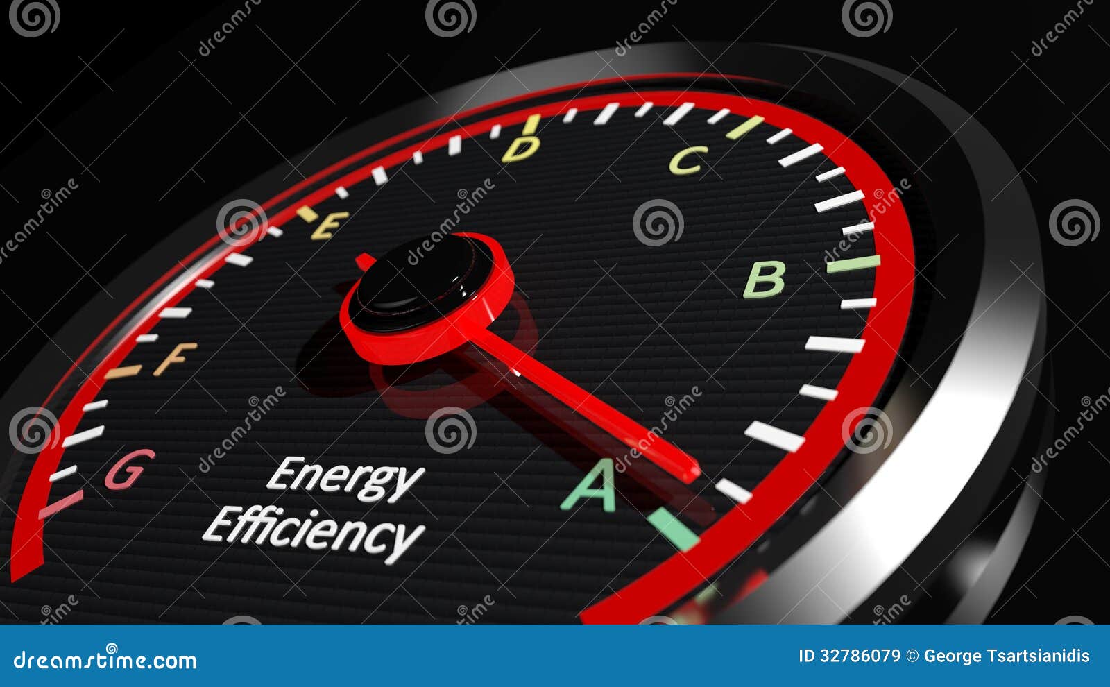 Energy Efficiency Chart With Thermostat, 3D Rendering Royalty-Free ...
