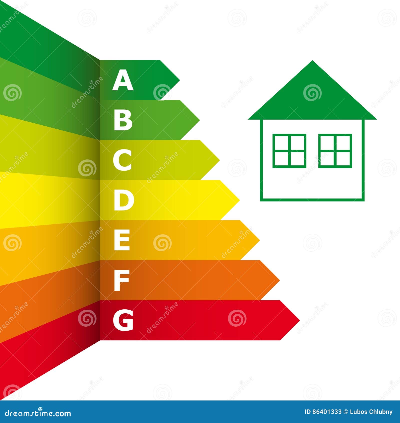 Energy Efficiency Rating and House Icon Stock Vector - Illustration of ...