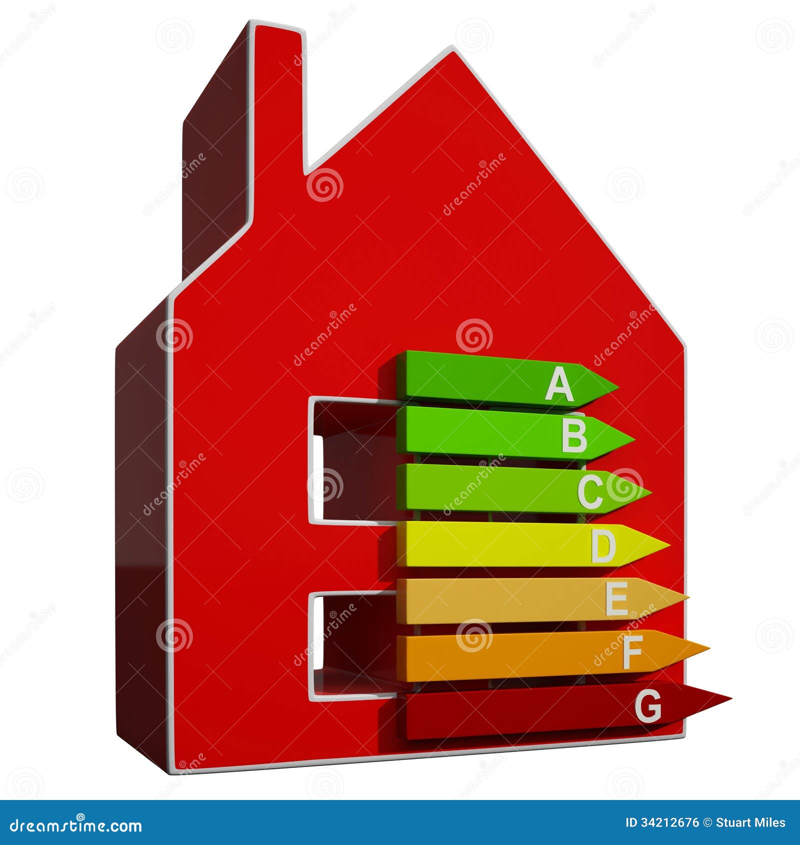 Energy Efficiency Rating Icon Means Efficient House Stock Illustration ...