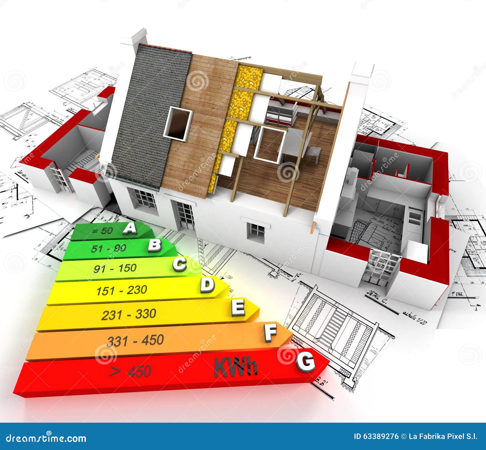 Energy Efficient Construction Stock Illustration - Illustration of ...