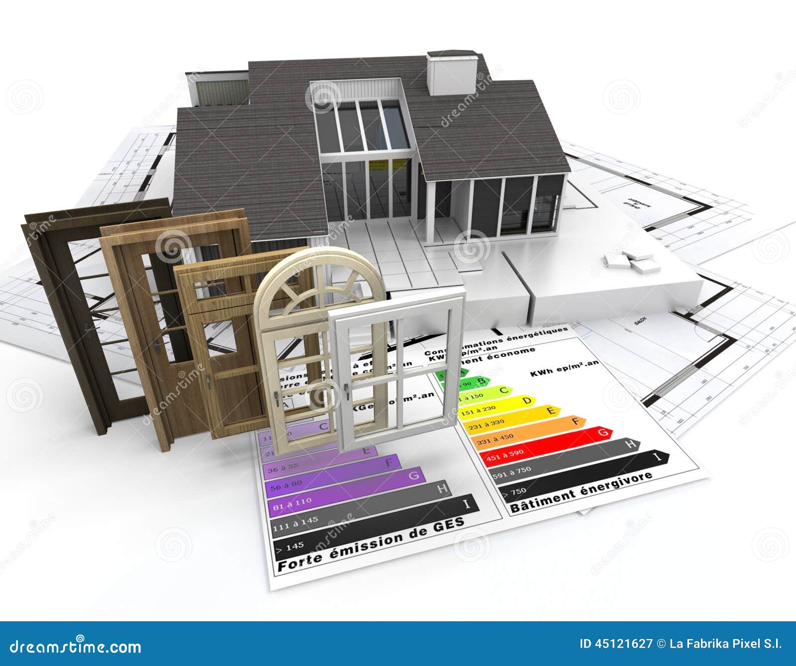 Energy Efficient Construction Stock Illustration - Illustration of home ...