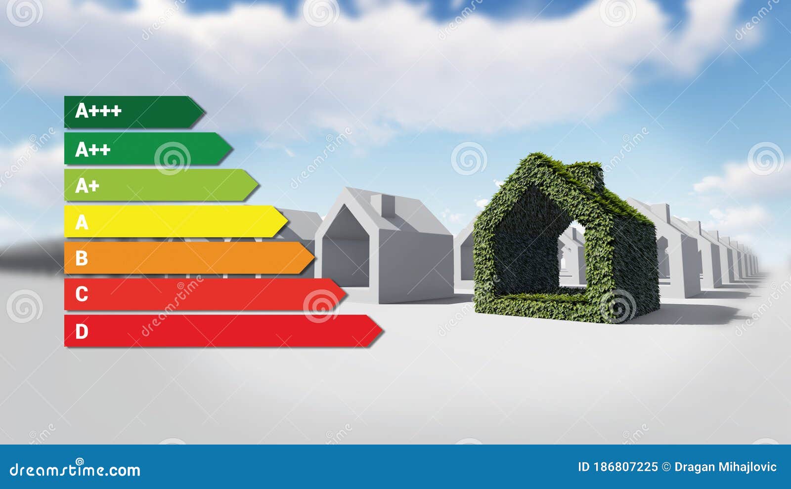 Energy Efficient Green House Stock Illustration - Illustration of ...