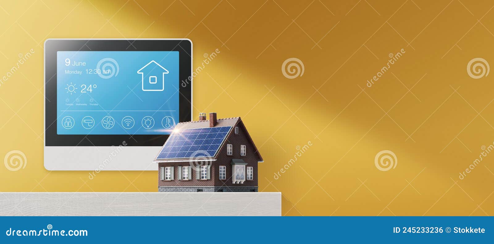 Energy Efficient Home and Smart Home Display Stock Photo - Image of ...