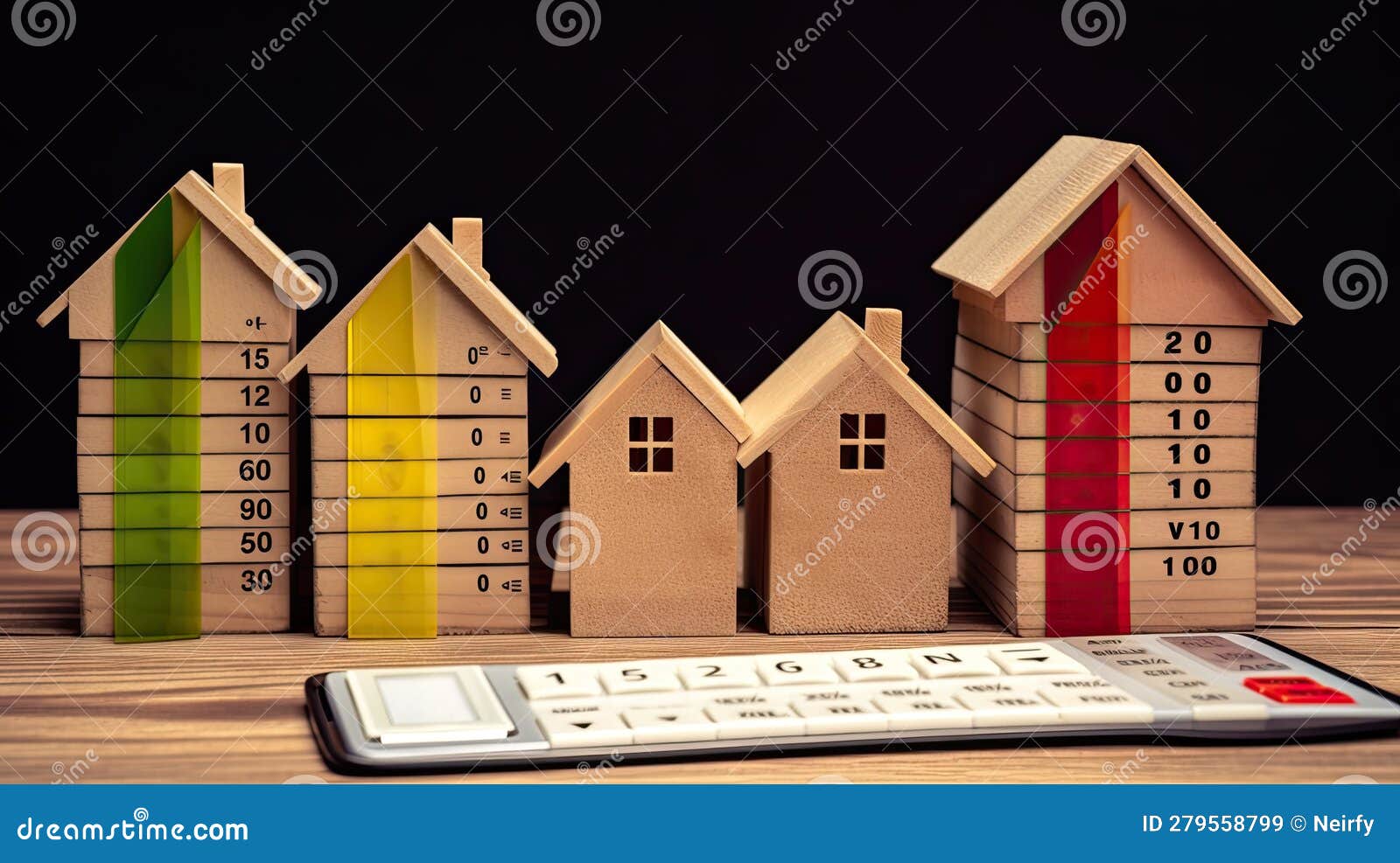 Energy Efficient House Building Rate Stock Illustration - Illustration ...