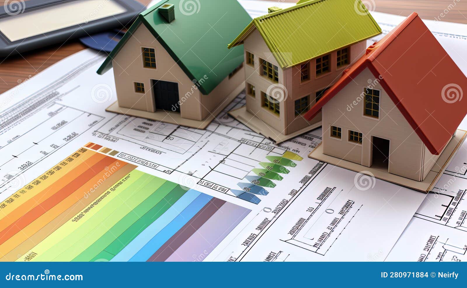 Energy Efficient House Building Rate Stock Illustration - Illustration ...