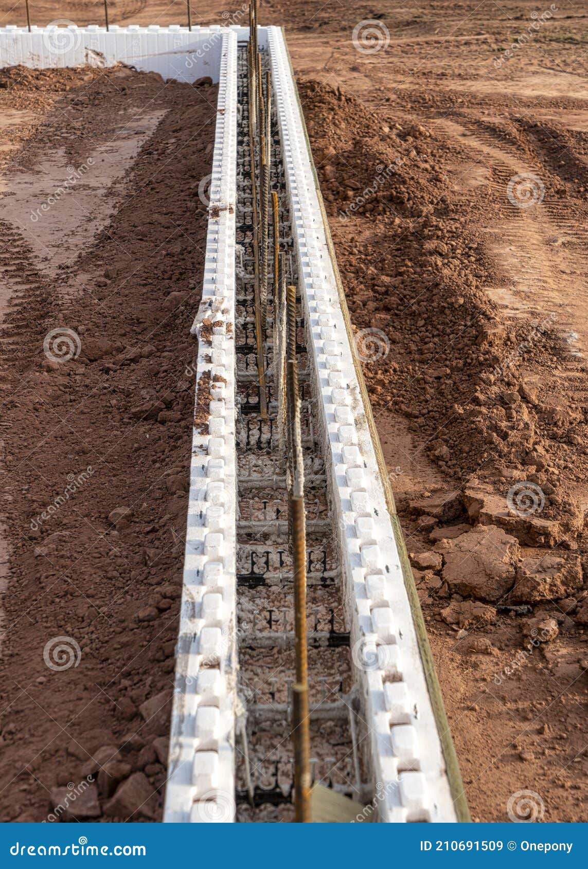 Insulated Concrete Foundation in Progress Stock Image - Image of ...