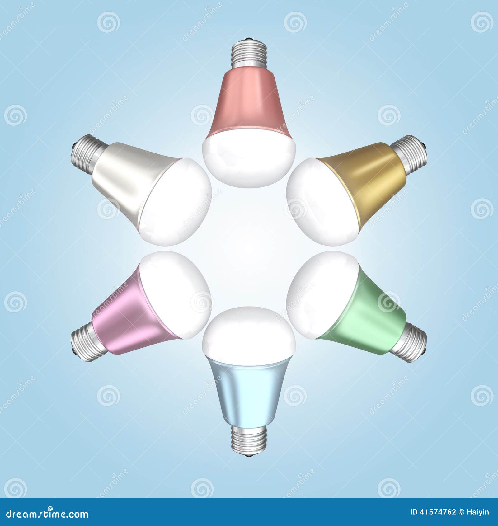 Energy Efficient LED Light Bulbs Arranged in Star Shape Stock ...