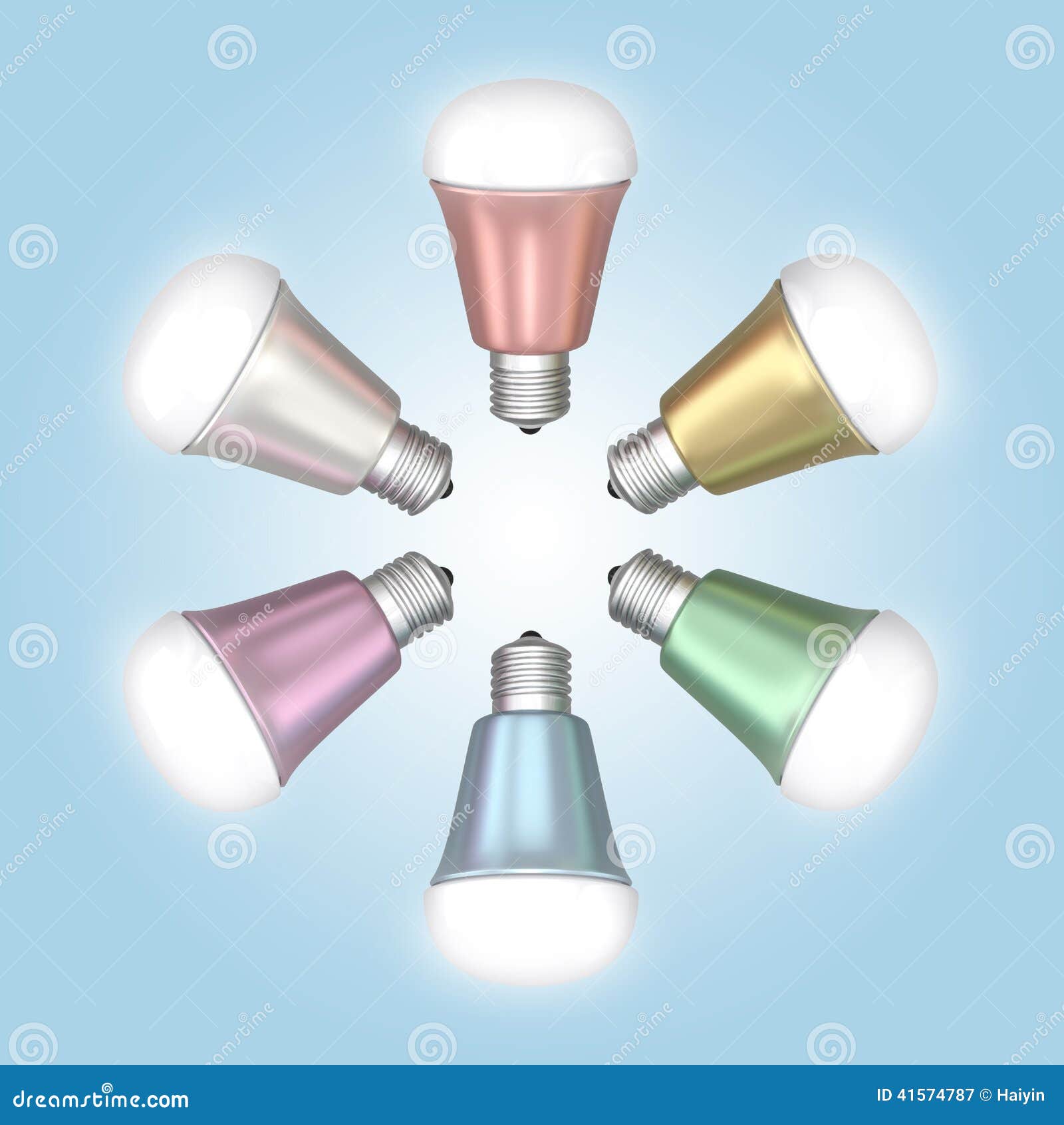 Energy Efficient LED Light Bulbs Arranged in Star Shape Stock ...