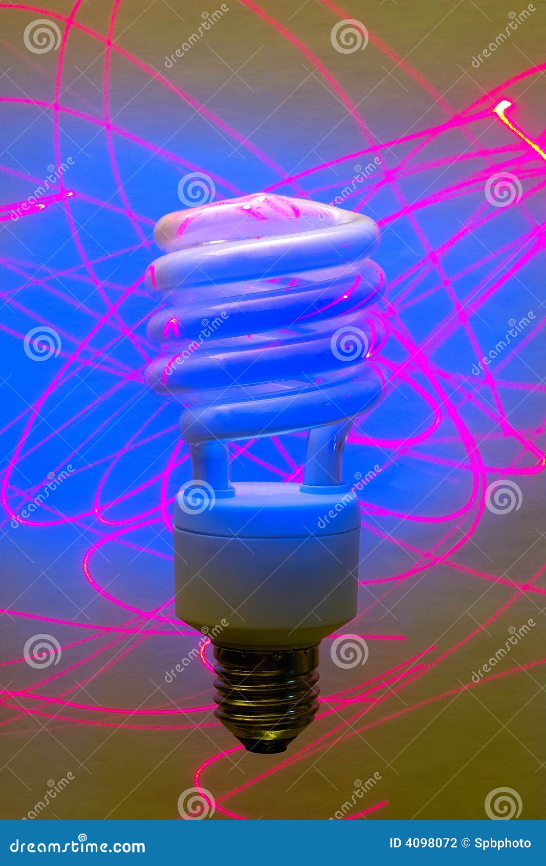 Energy Efficient Light Bulb Front View Stock Photo - Image of ...