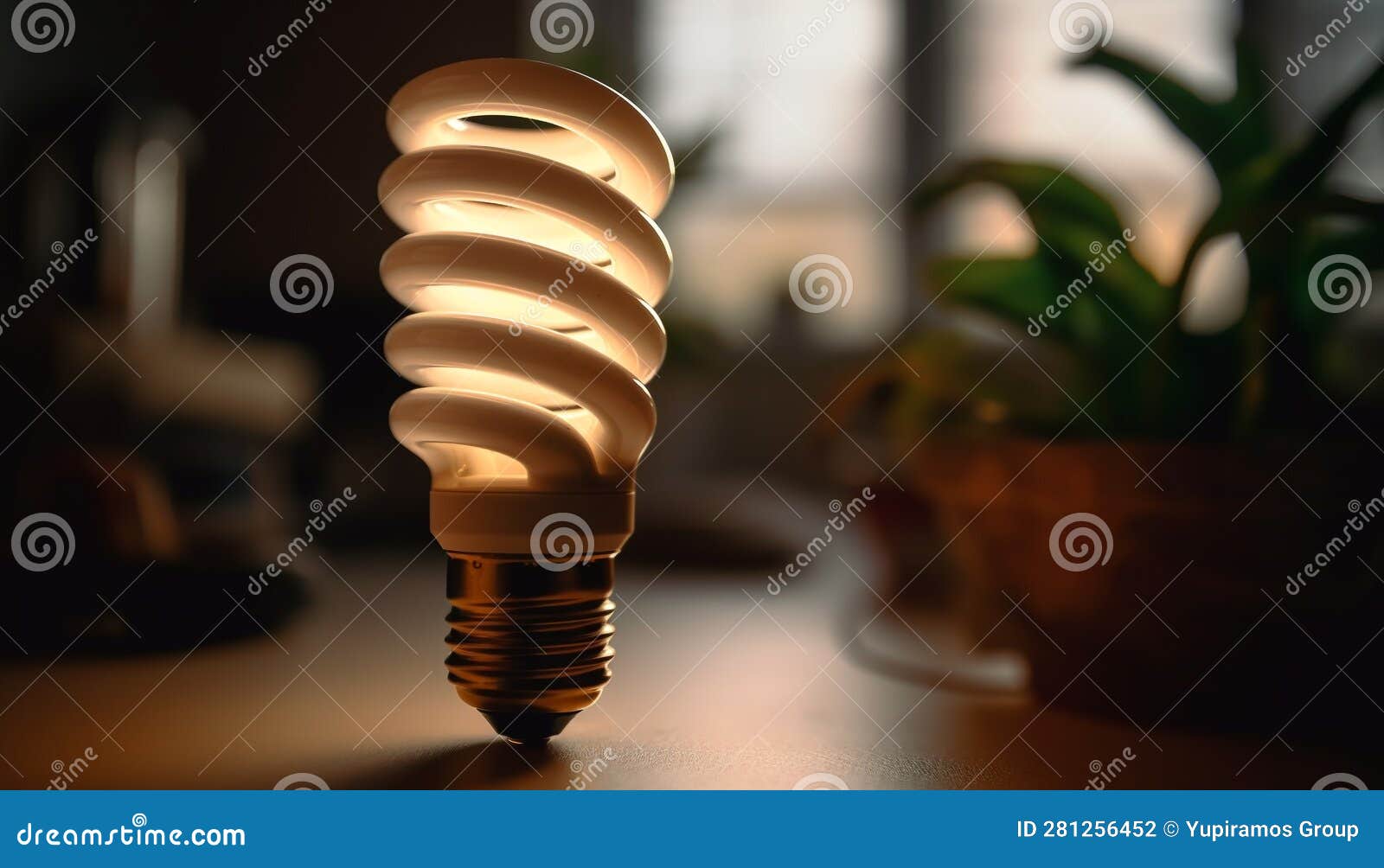 Energy Efficient Lightbulb Glowing with Inspiration, a Bright Solution Generated by AI Stock ...