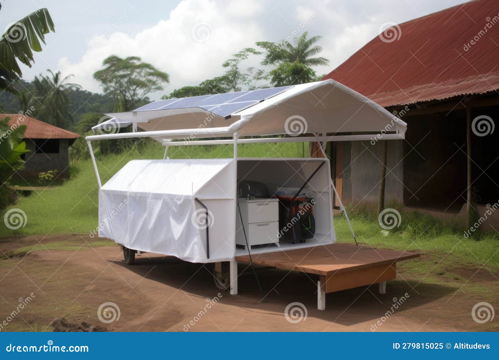Energy-efficient Washer, Drying Clothes with Solar Panel Stock Image ...
