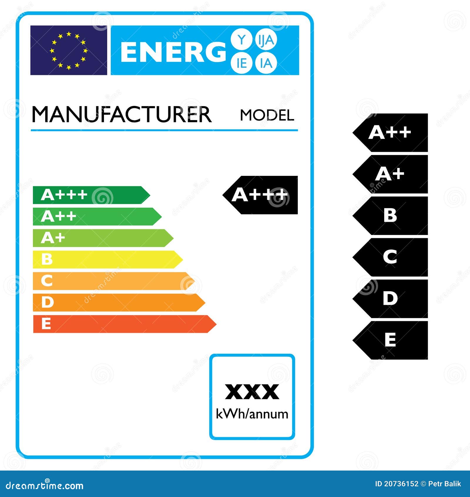 Energy effiency label stock illustration. Illustration of high - 20736152