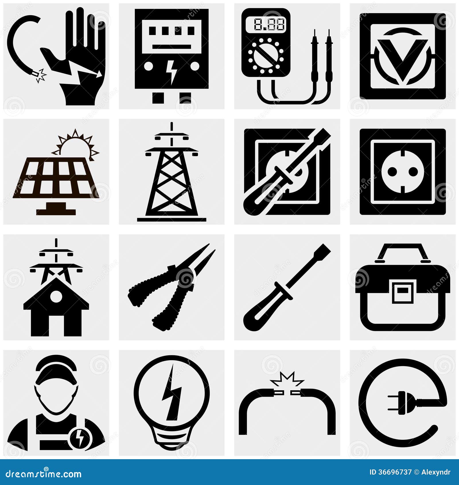 Energy, Electricity, Power Vector Icons Set. Stock Vector ...