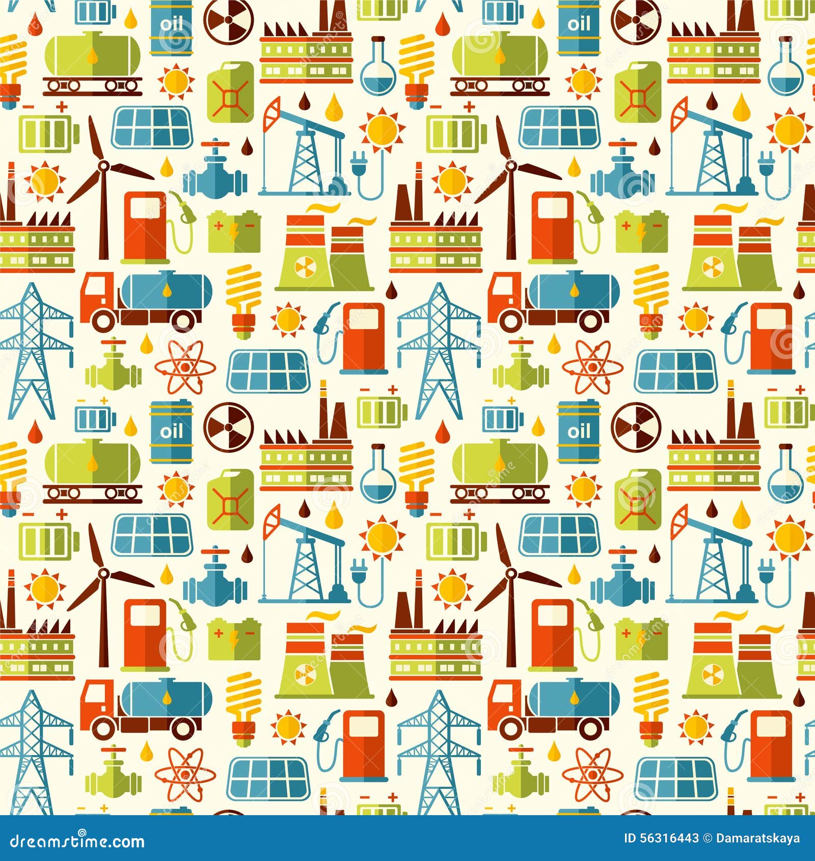 Energy, Electricity, Power Vector Seamless Background Stock Vector ...