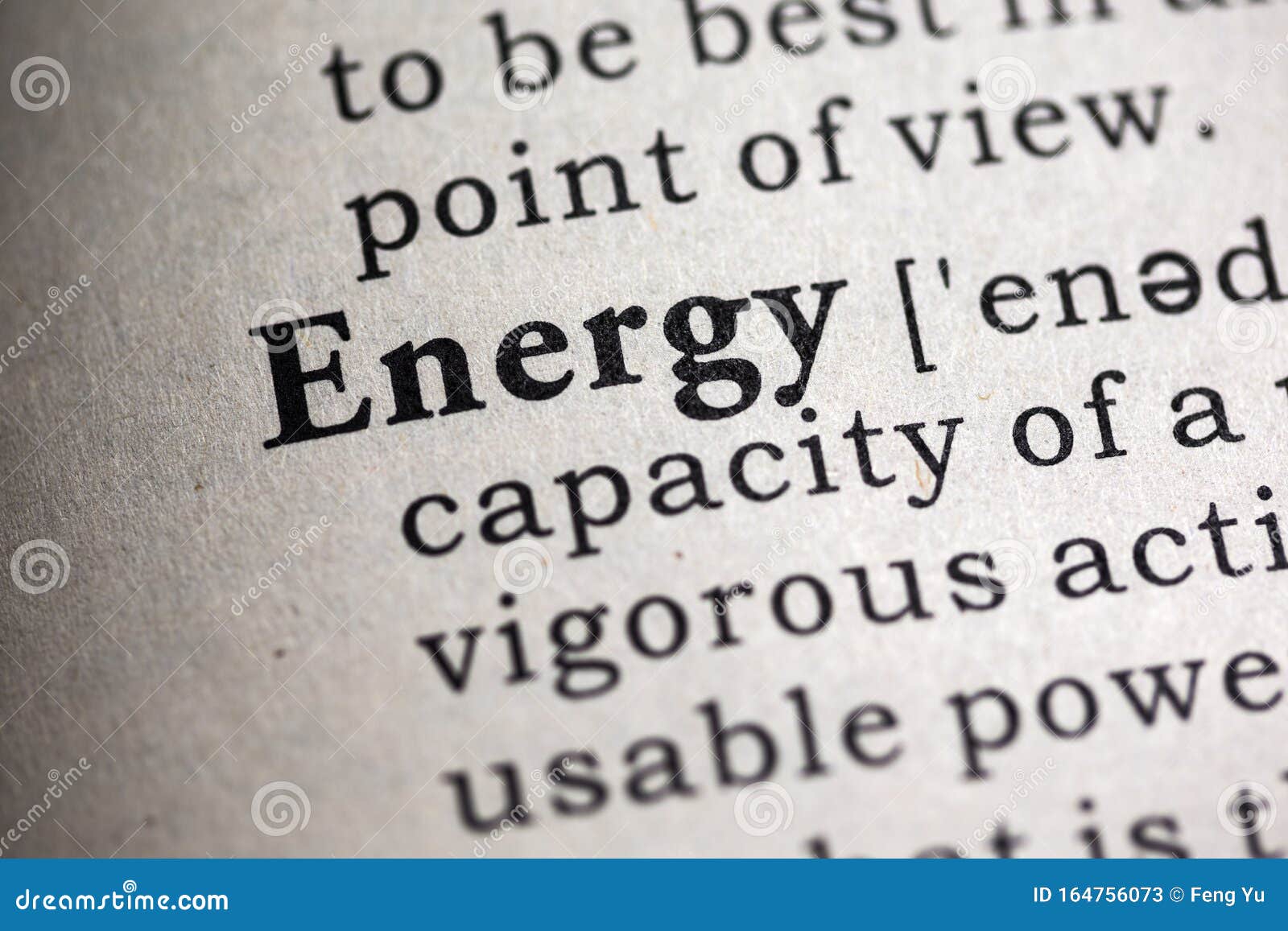 Definition of the Word Energy Stock Image - Image of closeup, text ...