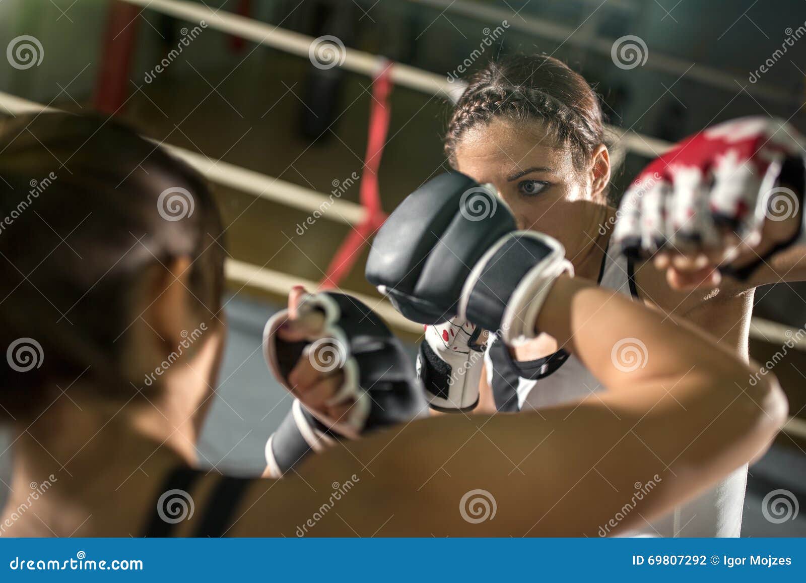 Energy Female Boxer Practicing Stock Photo - Image of combat, people ...