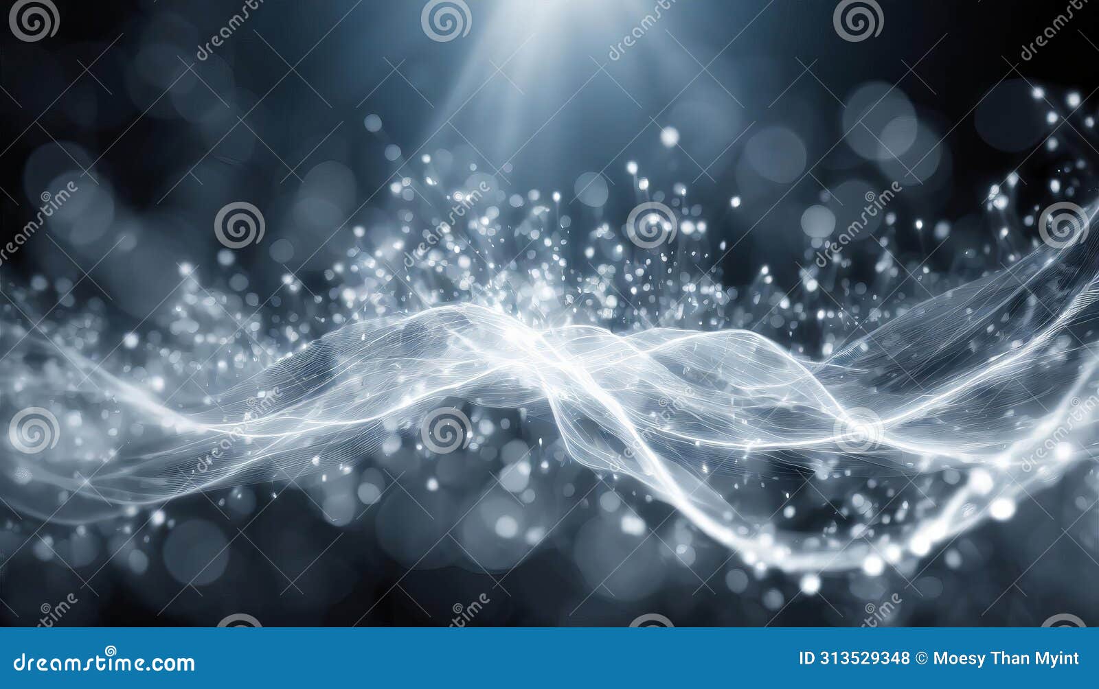 Energy Flow Abstract Background White Glowing Electric Particles, Smoke ...