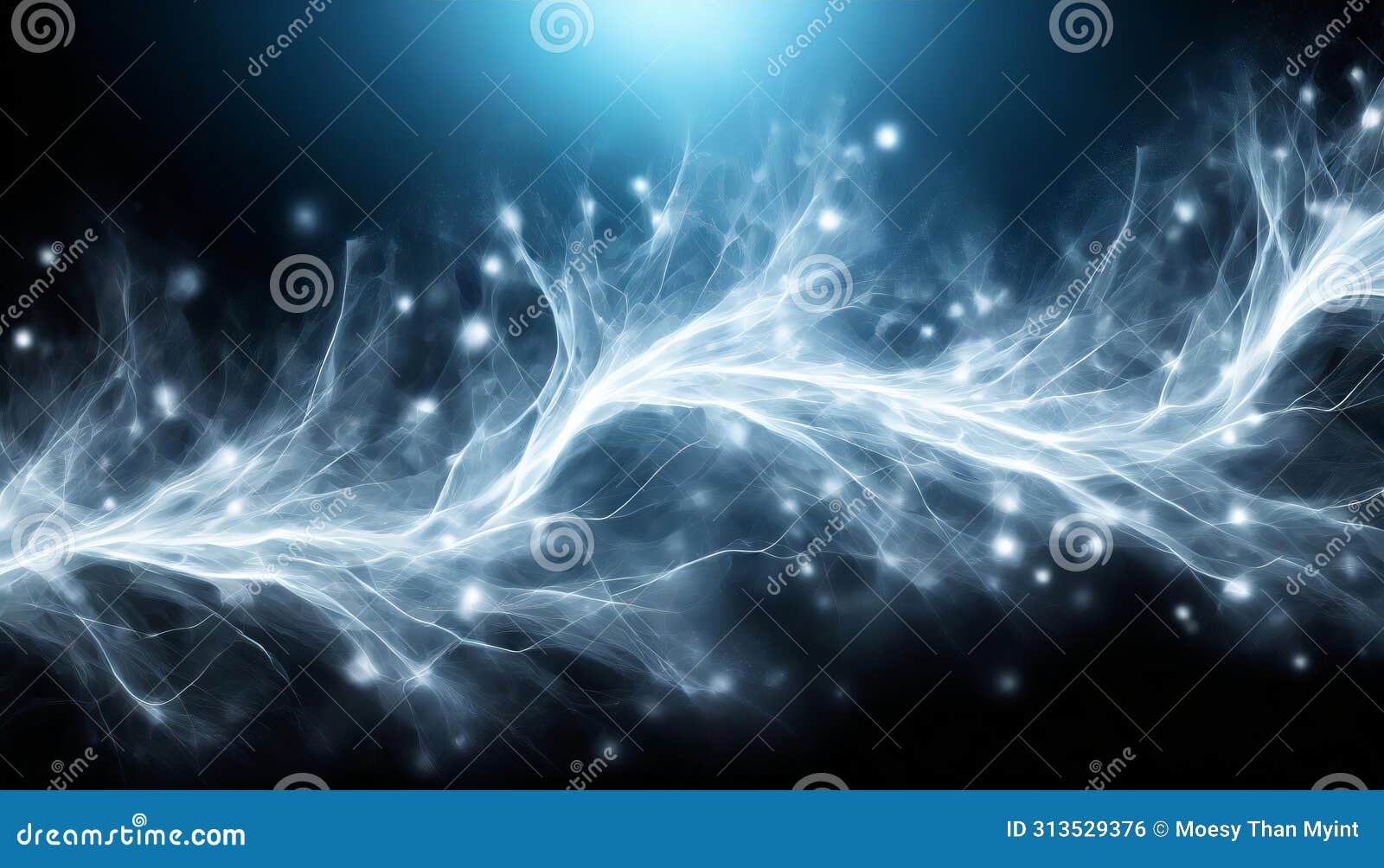 Energy Flow Abstract Background White Glowing Electric Particles, Smoke ...