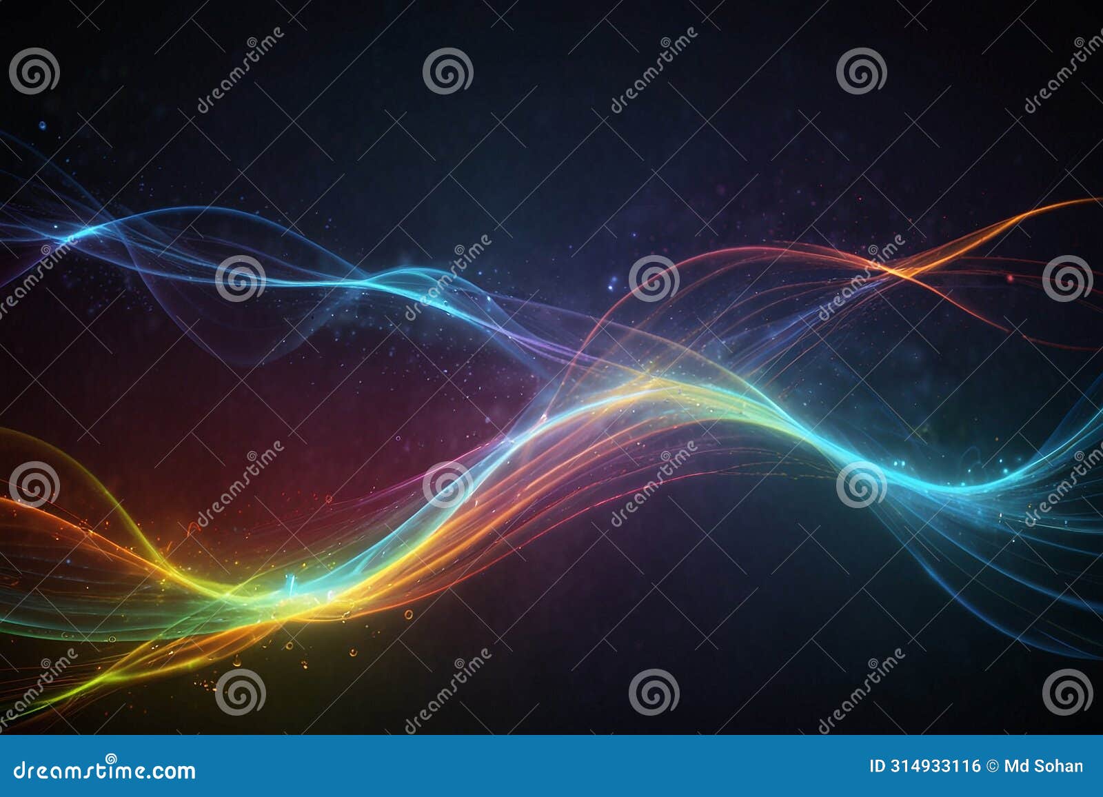 Energy Flow Background Glowing Blue Energy Light Waves Stock ...