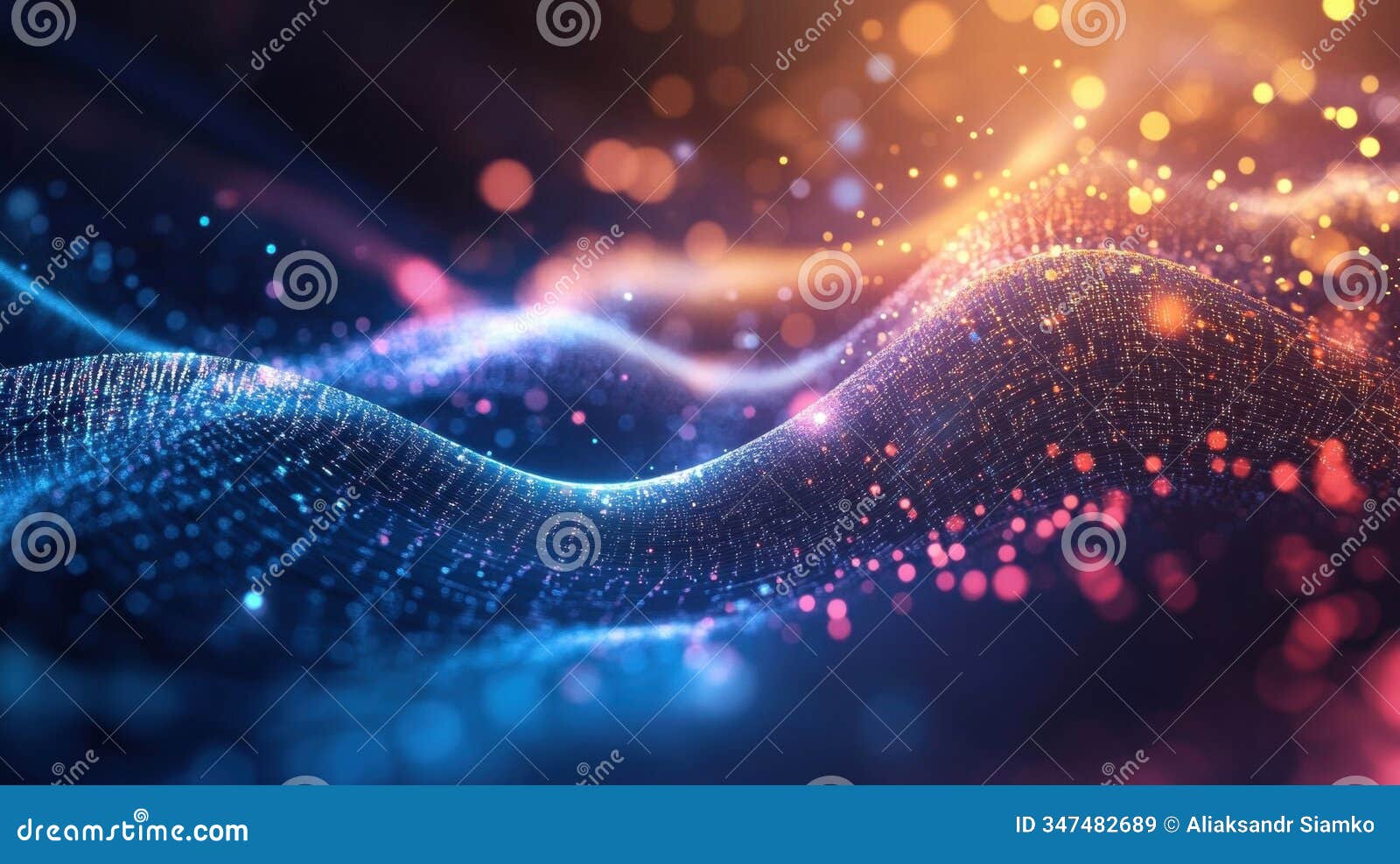 Energy Flow Background with Vibrant Digital Elements Stock Illustration ...