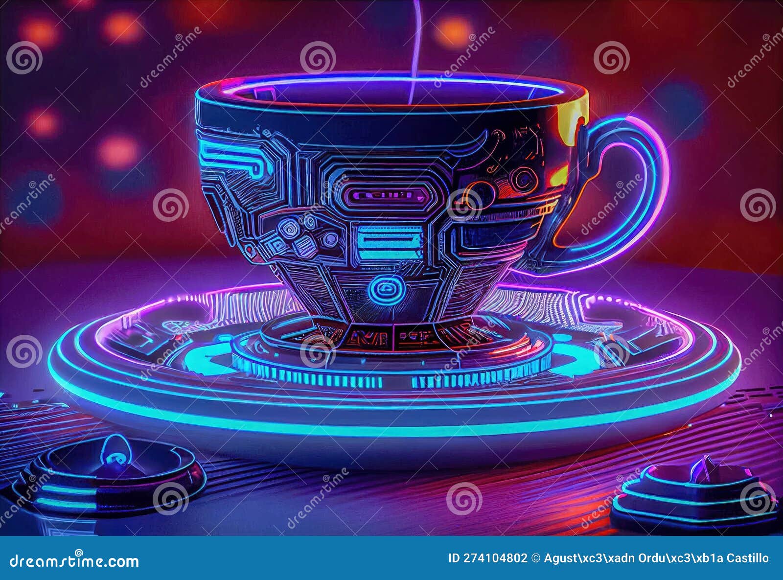 Energy Flow in a Futuristic Coffee Cup. Ia Generative. Stock ...