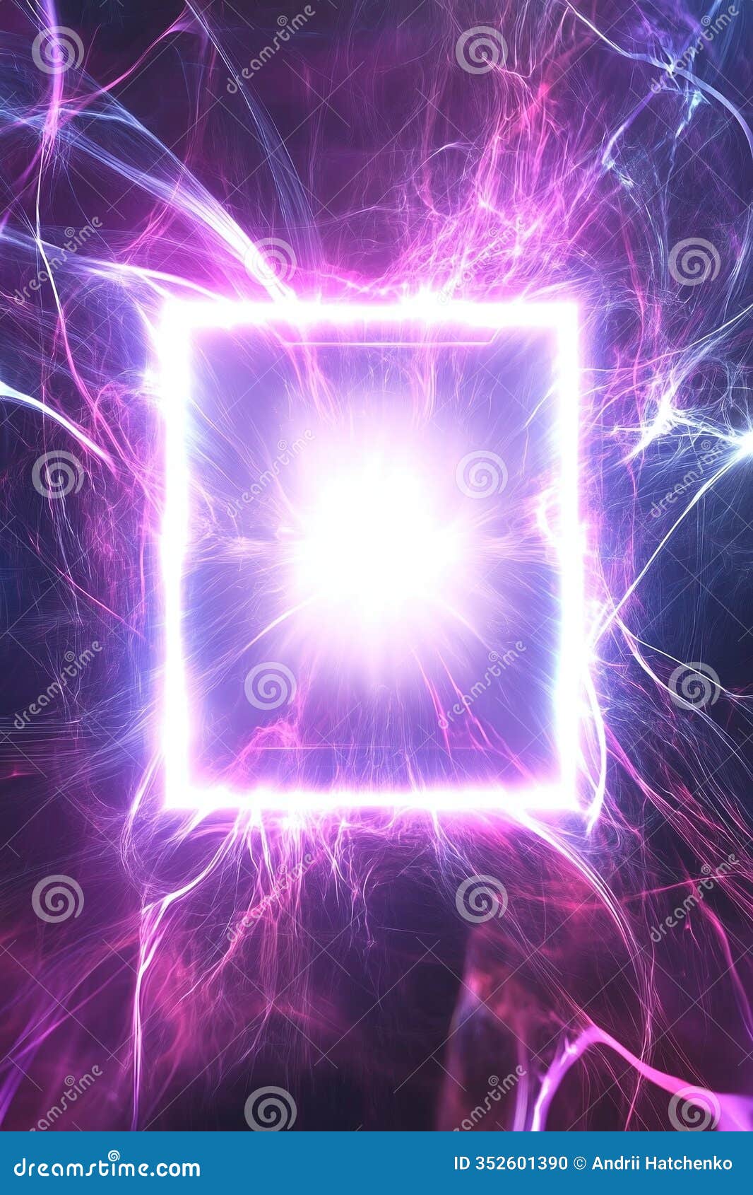 Energy Frame with Plasma Effect Stock Illustration - Illustration of ...