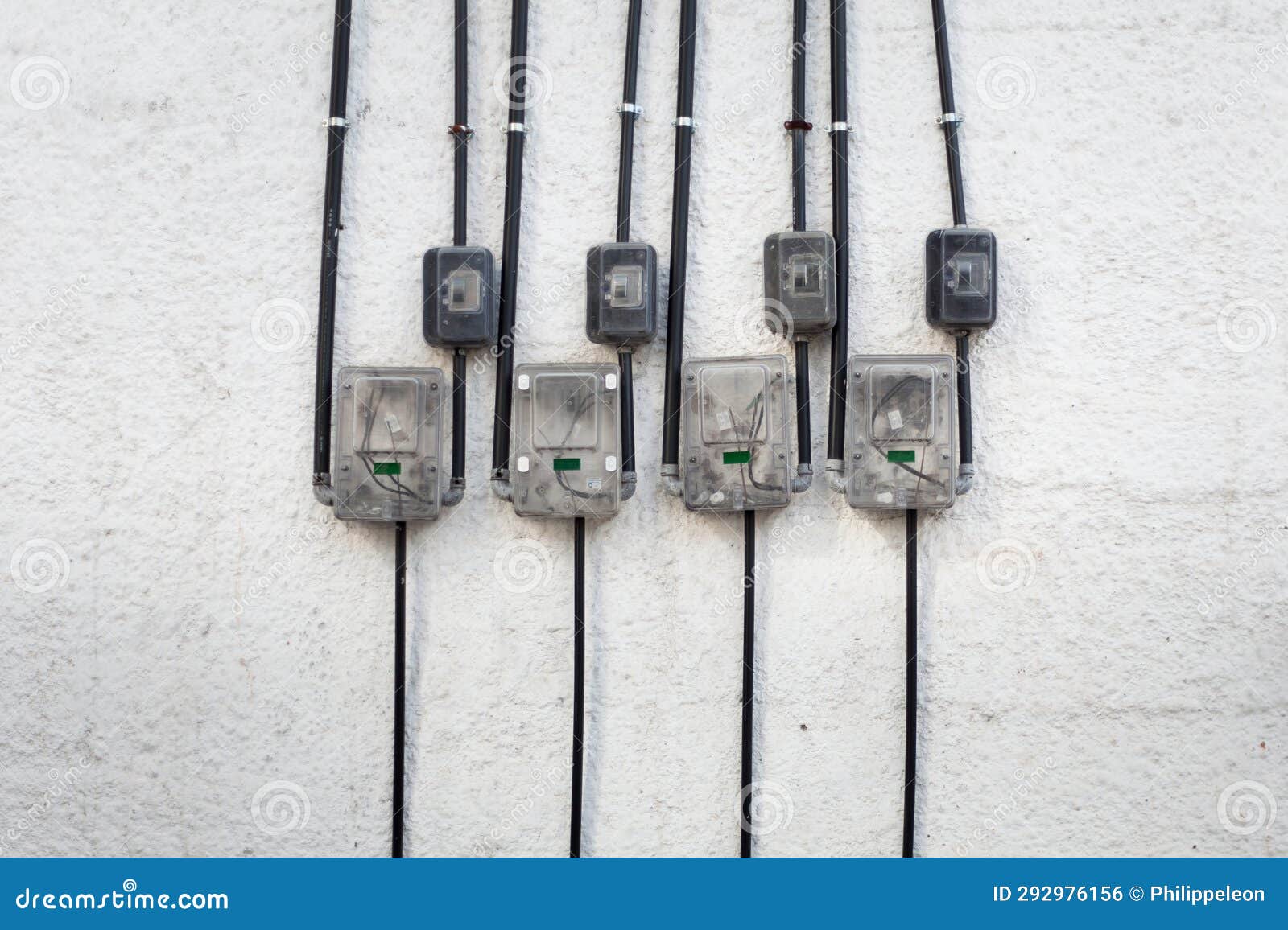 Energy Frames on Old White Wall Stock Photo - Image of electronics ...